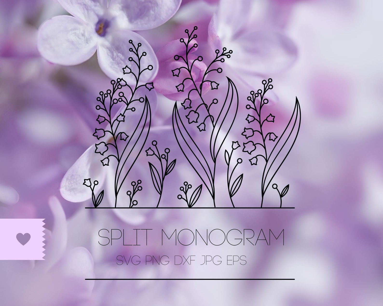 Split Monogram SVG Split Floral SVG Monogram Decal SVG | Etsy