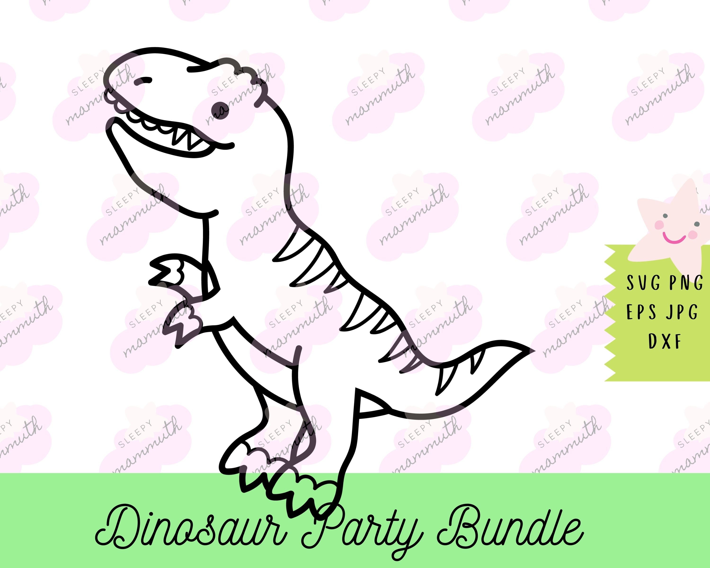 Dinosaur Party Bundle SVG Baby T-rex, Boys Dino Clipart, Silhouette Cut ...