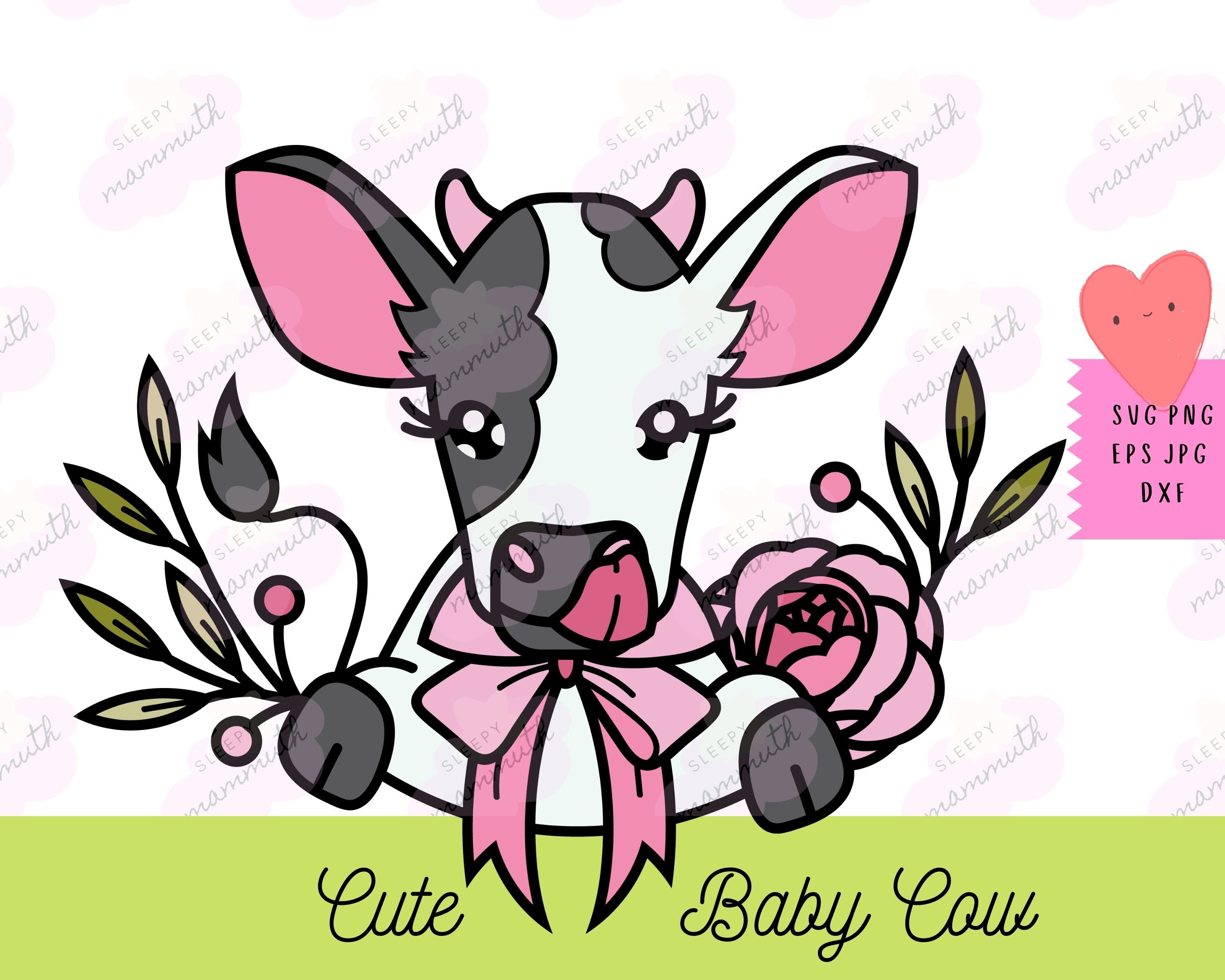 Cow With Flowers SVG Cute Cow SVG Cow PNG Cow Face Svg - Etsy