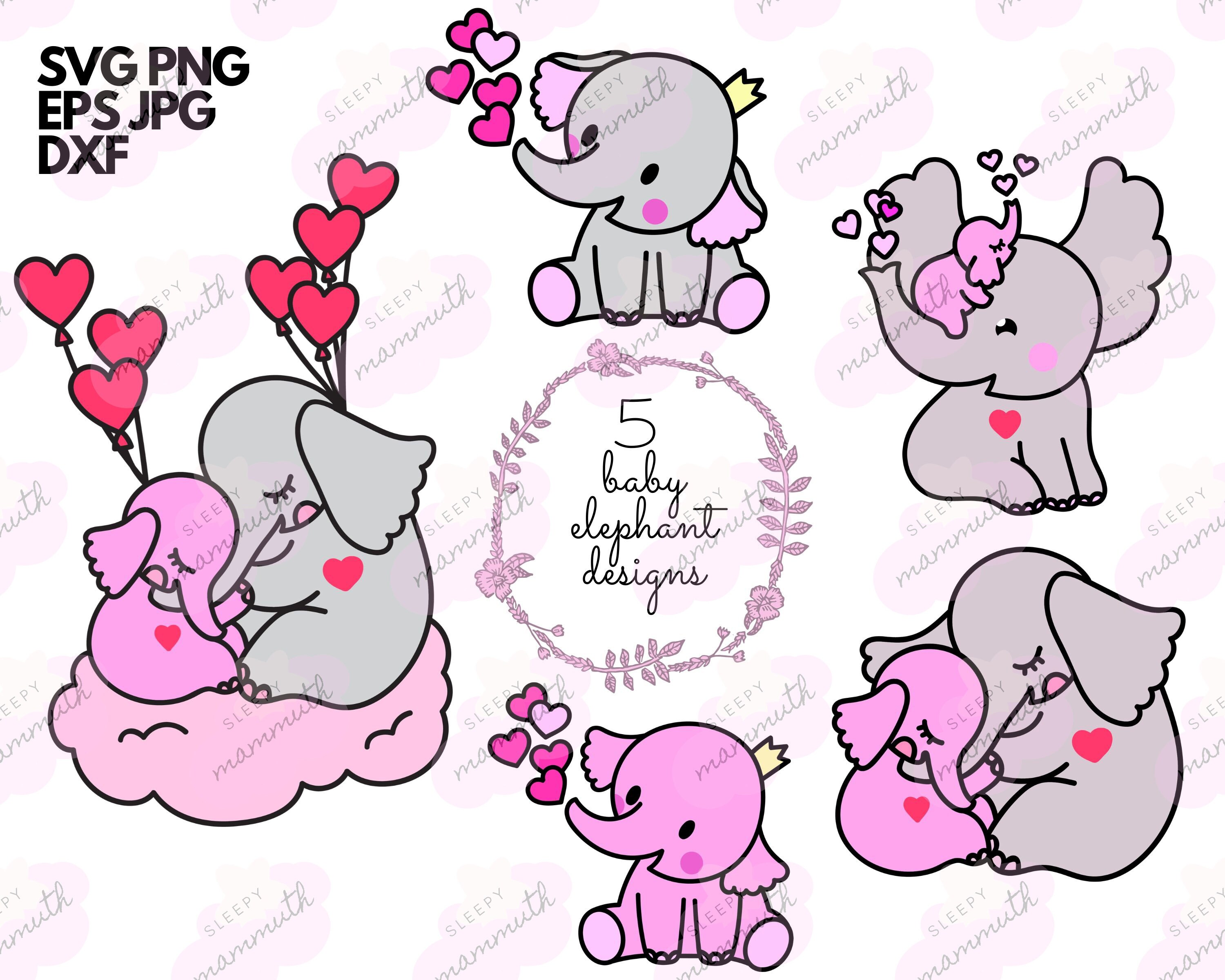 Elephant Cut File Elephant SVG, Baby Elephant Clipart, Cut Files ...