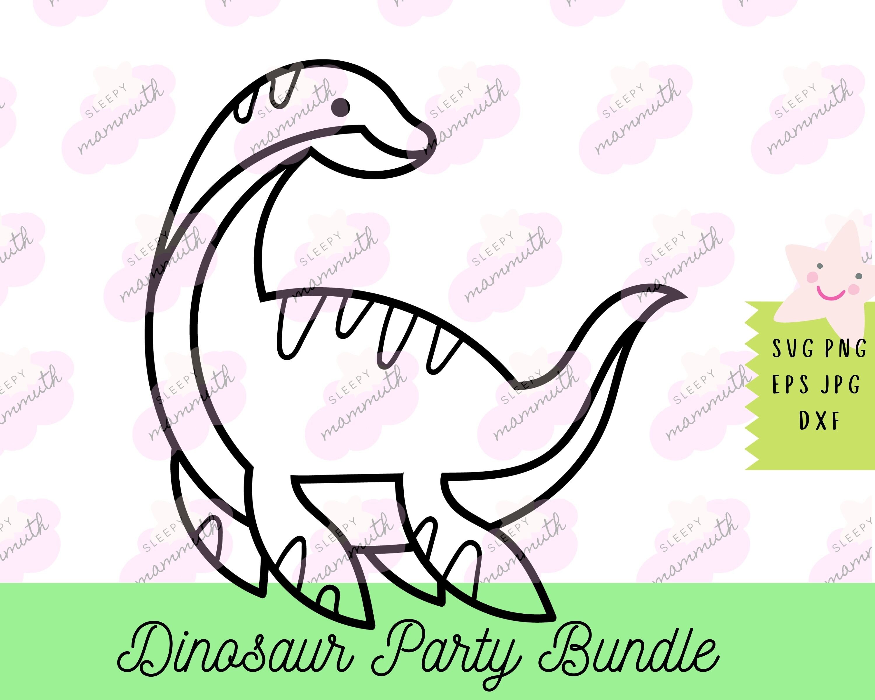 Dinosaur Party Bundle SVG Baby T-rex, Boys Dino Clipart, Silhouette Cut ...