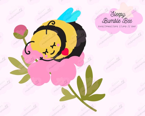 Sleepy Bumble Bee SVG Baby Bumble Bee SVG Bumble Bee Print - Etsy
