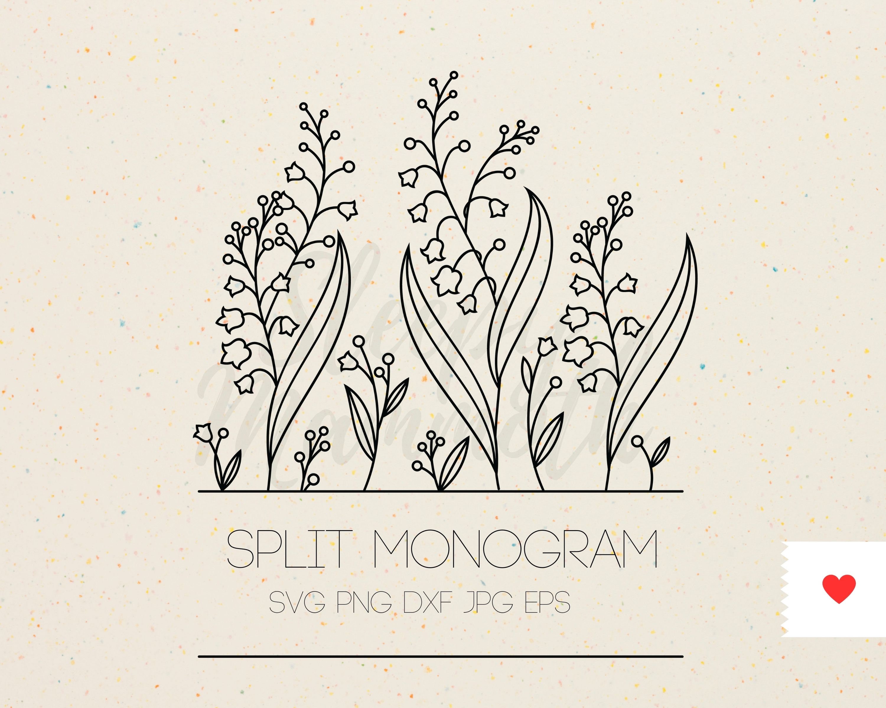 Split Monogram SVG Split Floral SVG, Monogram Decal SVG, Flower Border ...