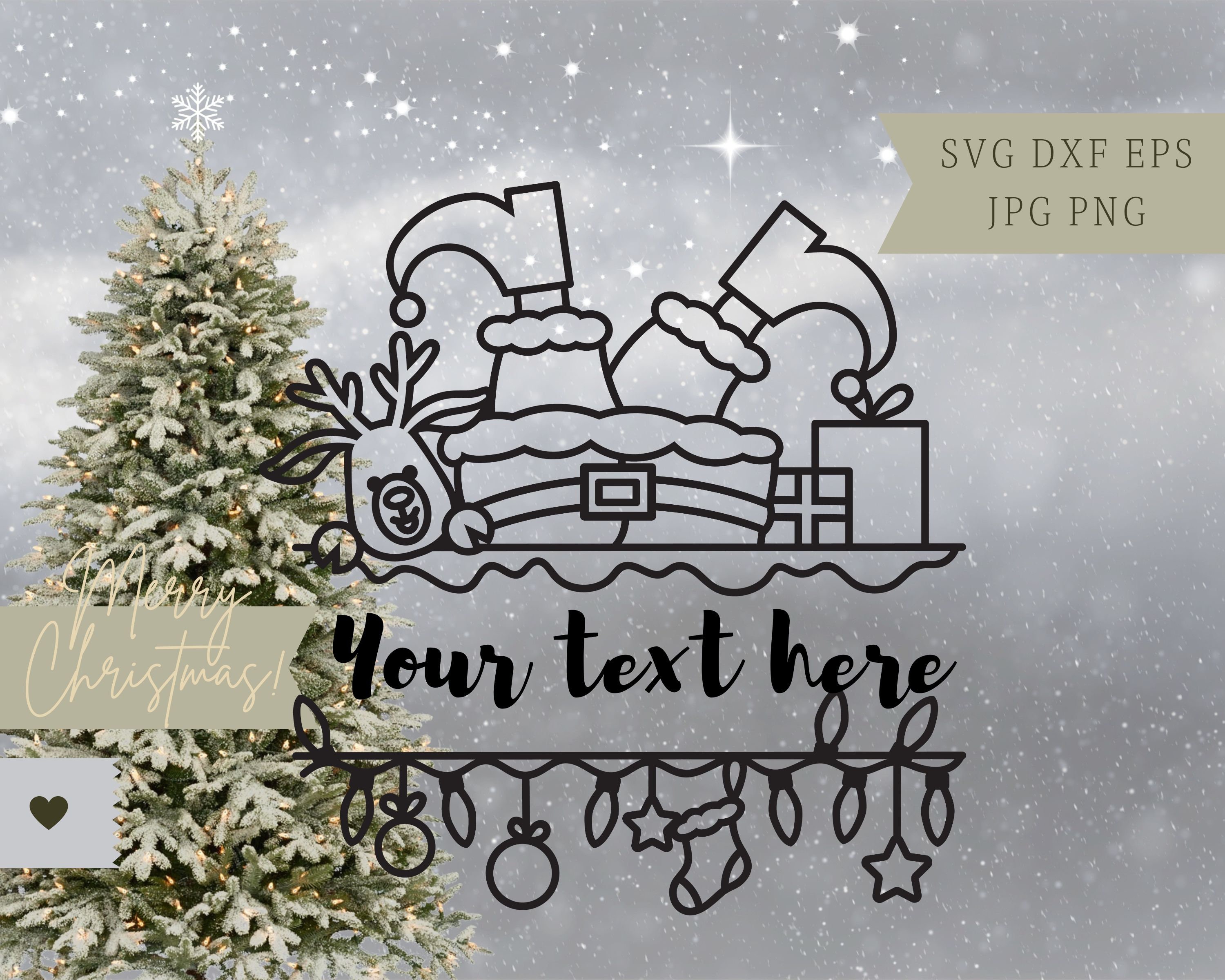 Santa Claus SVG Split Monogram SVG, Christmas SVG, Christmas Png, Gift ...