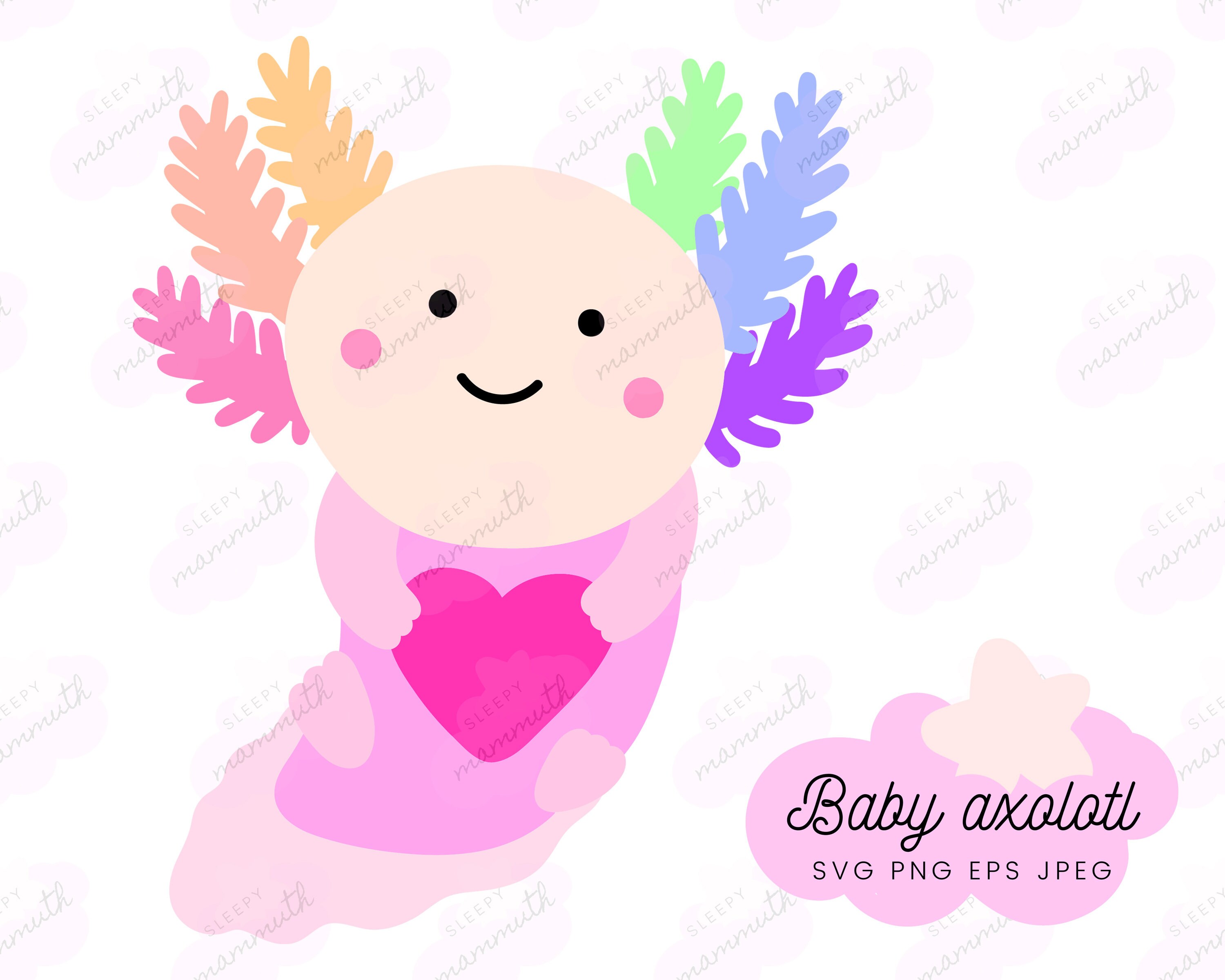Rainbow Axolotl SVG Axolotl File, Axolotl Scarica, Axolotl Clipart ...