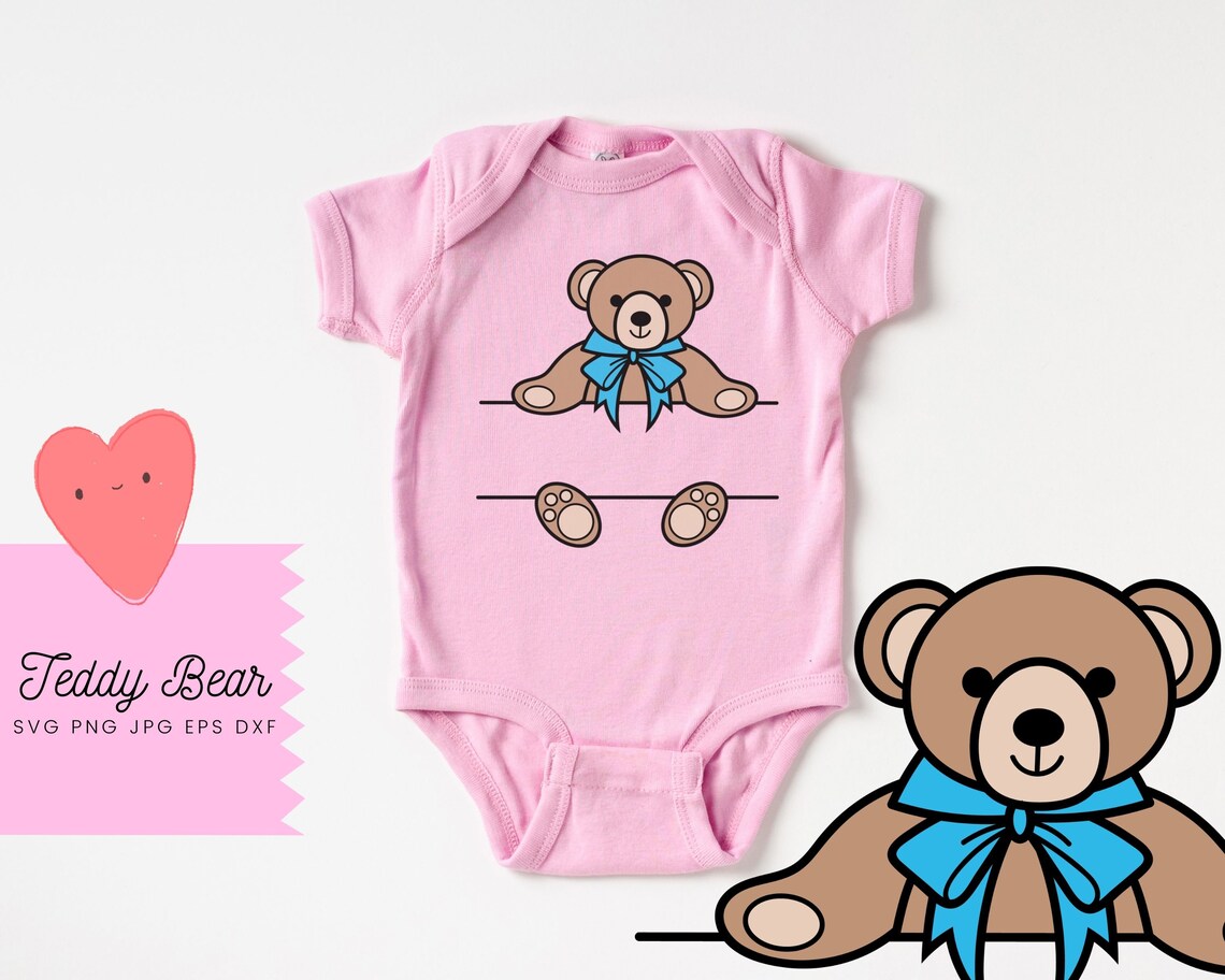 Teddy Bear SVG Split Monogram SVG Baby Boy SVG Name Svg - Etsy UK