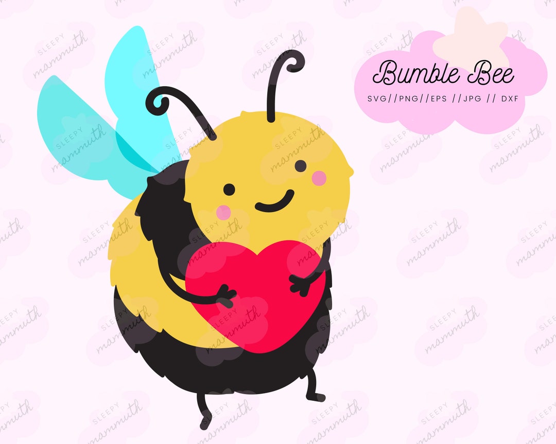 Cute Bumble Bee SVG Bumble Bee Clipart, Cute SVG Files, Honey Bee SVG ...