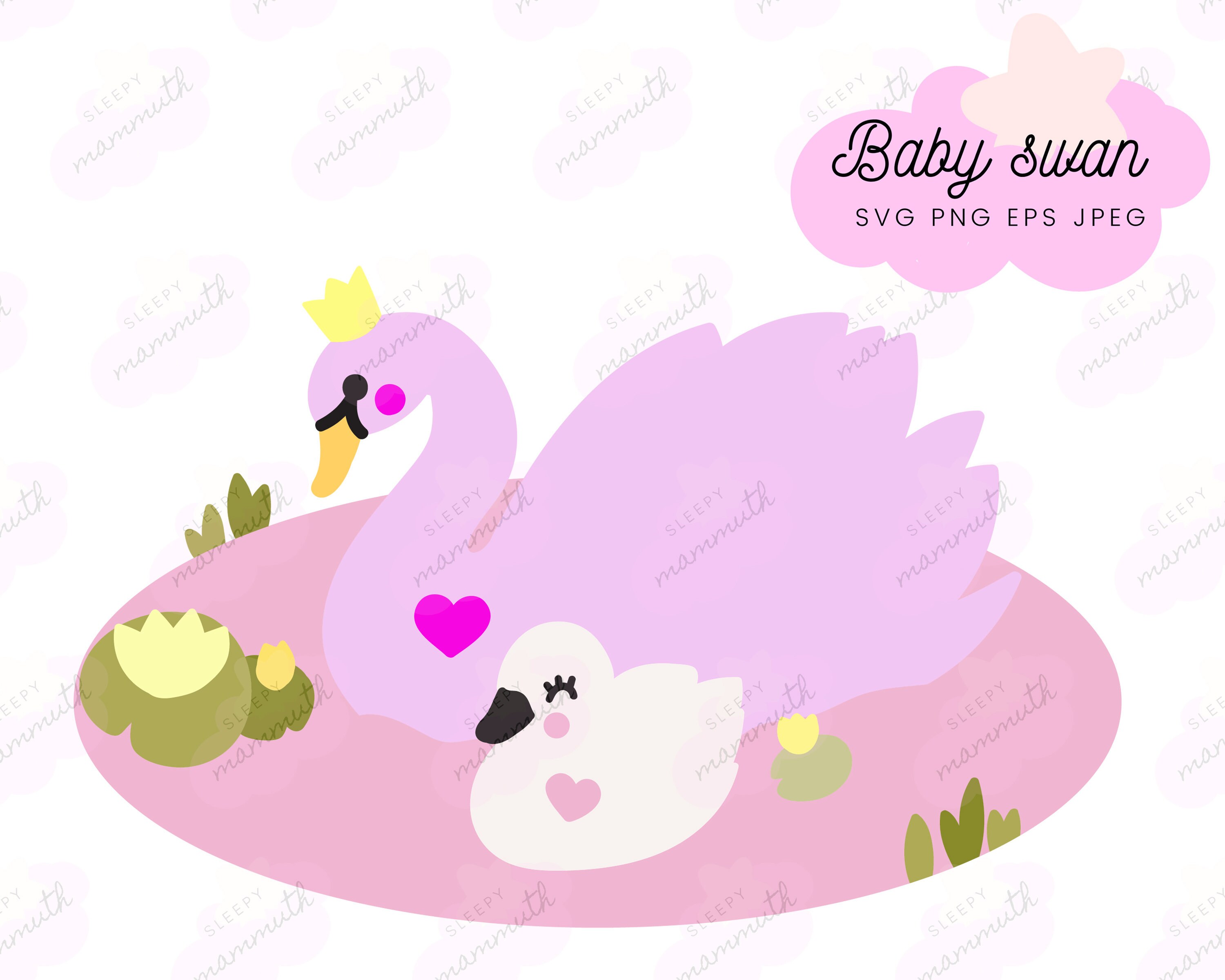 Swan SVG Princess Swan SVG for Baby Girl Mommy and Me SVG - Etsy UK