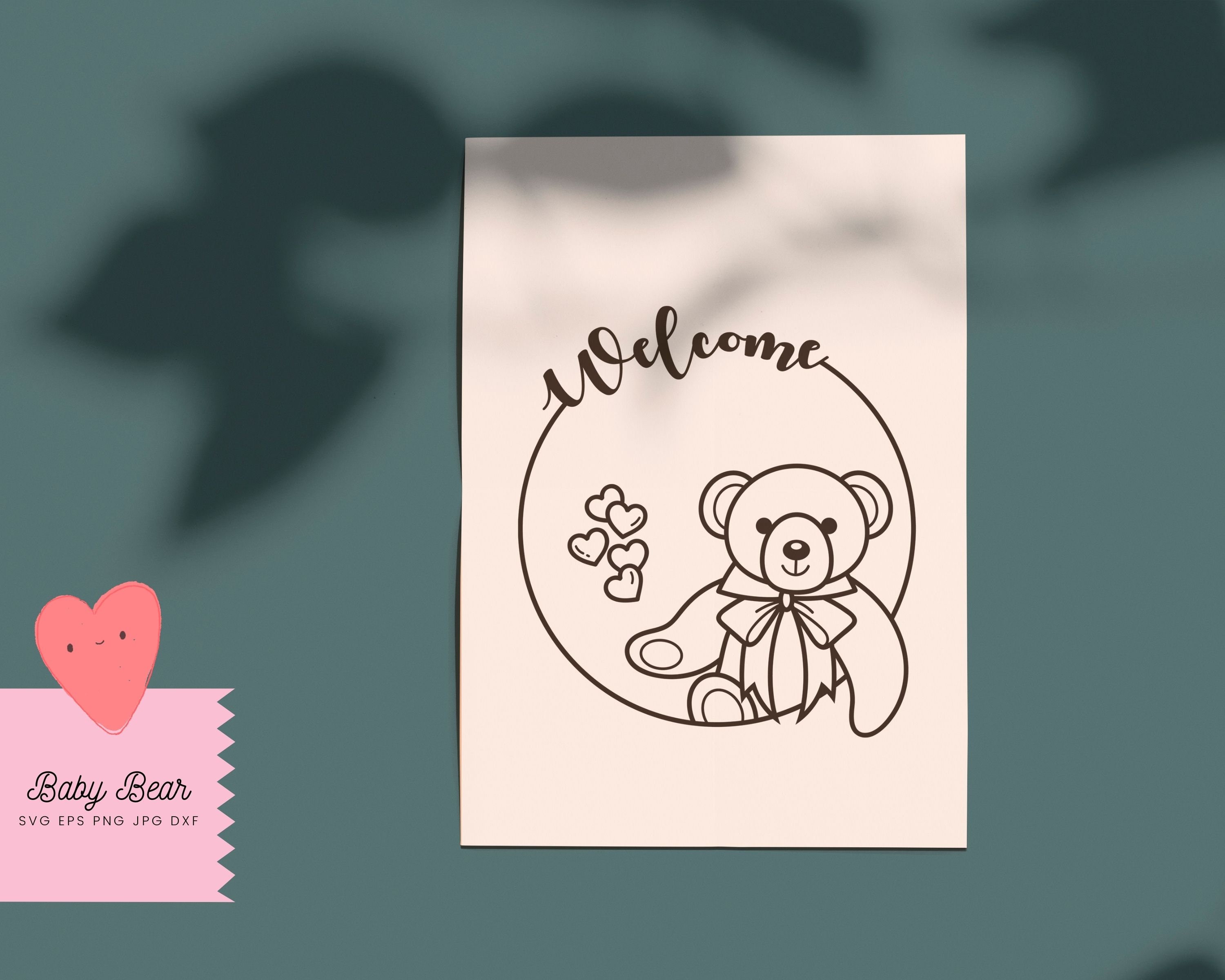 TEDDY BEAR SVG Welcome Sign Svg Welcome Baby Svg Nursery - Etsy España