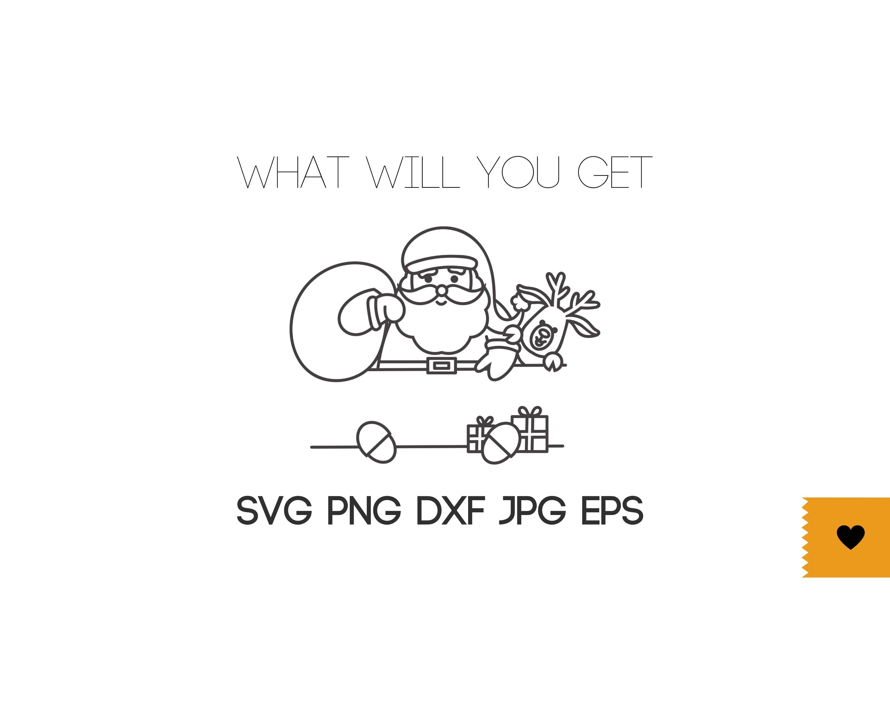 Santa Claus SVG Split Monogram SVG Christmas SVG Christmas - Etsy