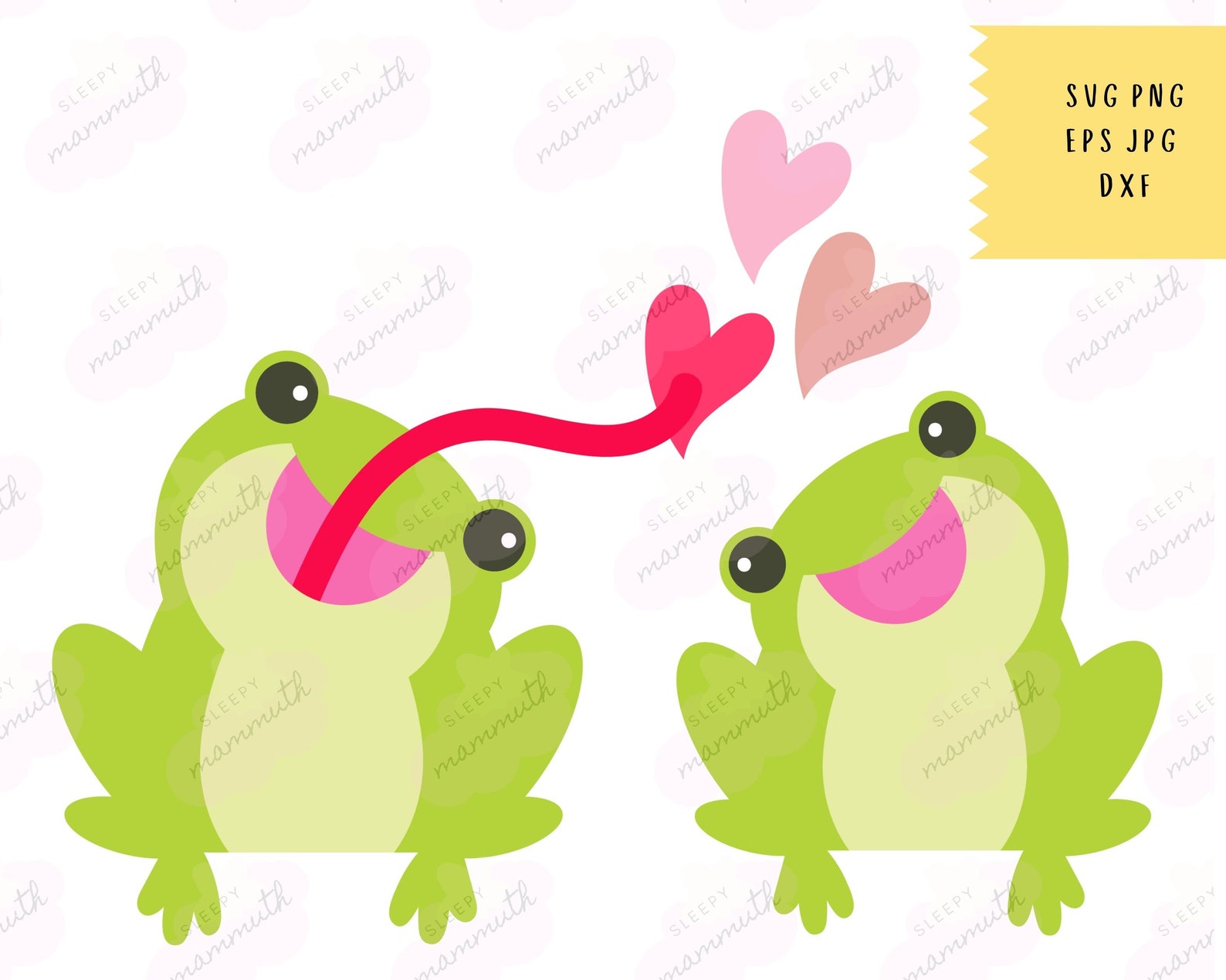 Frog SVG Frog Wirh Hearts SVG, Loving Frogs Svg, Cute Frog SVG, Happy ...