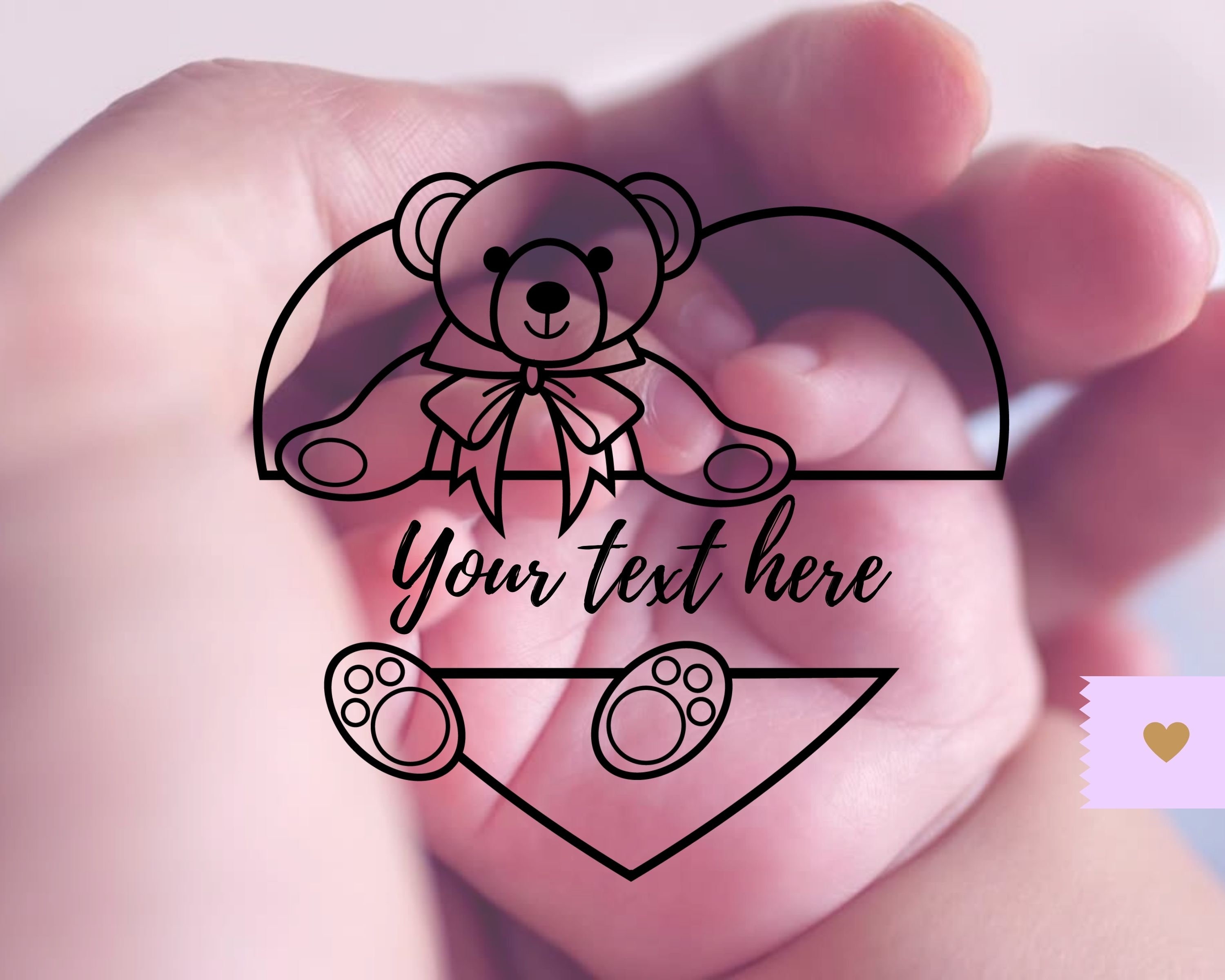 Teddy Bear SVG Split Monogram SVG New Baby SVG Nursery - Etsy