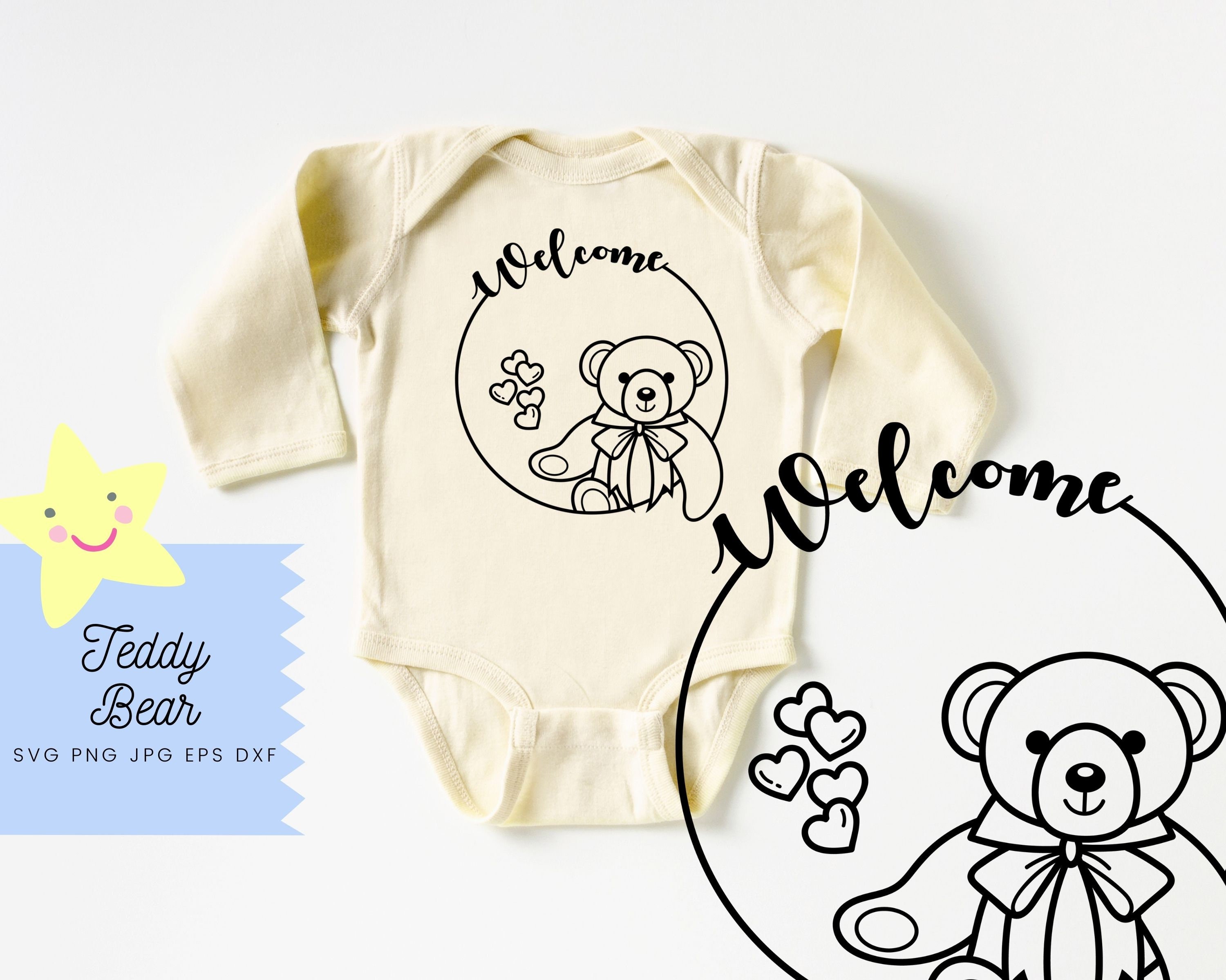 TEDDY BEAR SVG Welcome Sign Svg Welcome Baby Svg Nursery - Etsy España