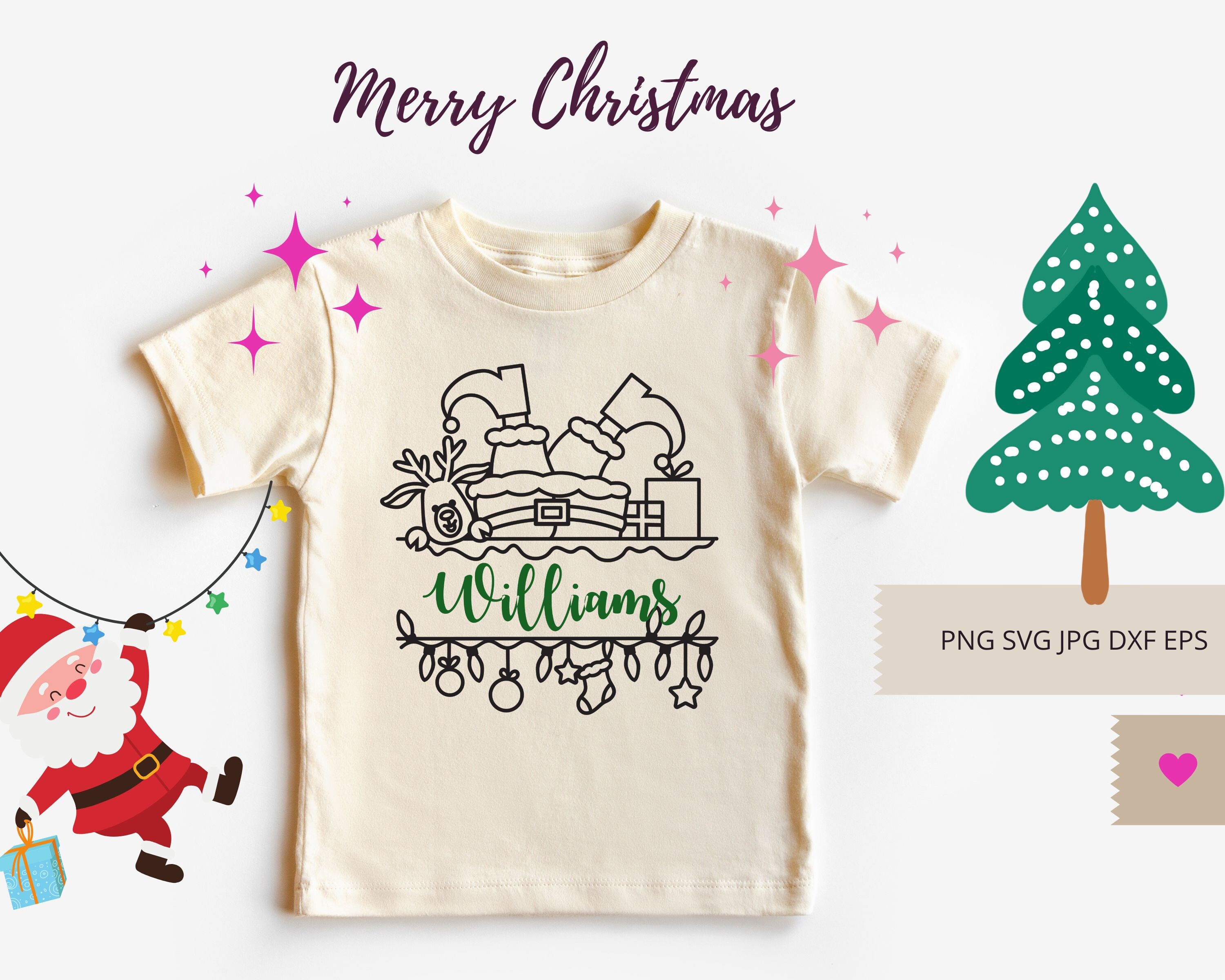 Santa Claus SVG Split Monogram SVG, Christmas SVG, Christmas Png, Gift ...