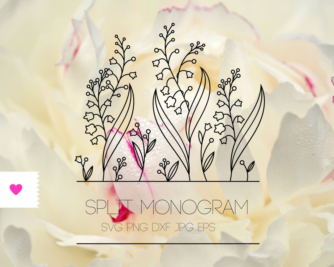 Split Monogram SVG Split Floral SVG, Monogram Decal SVG, Flower Border ...