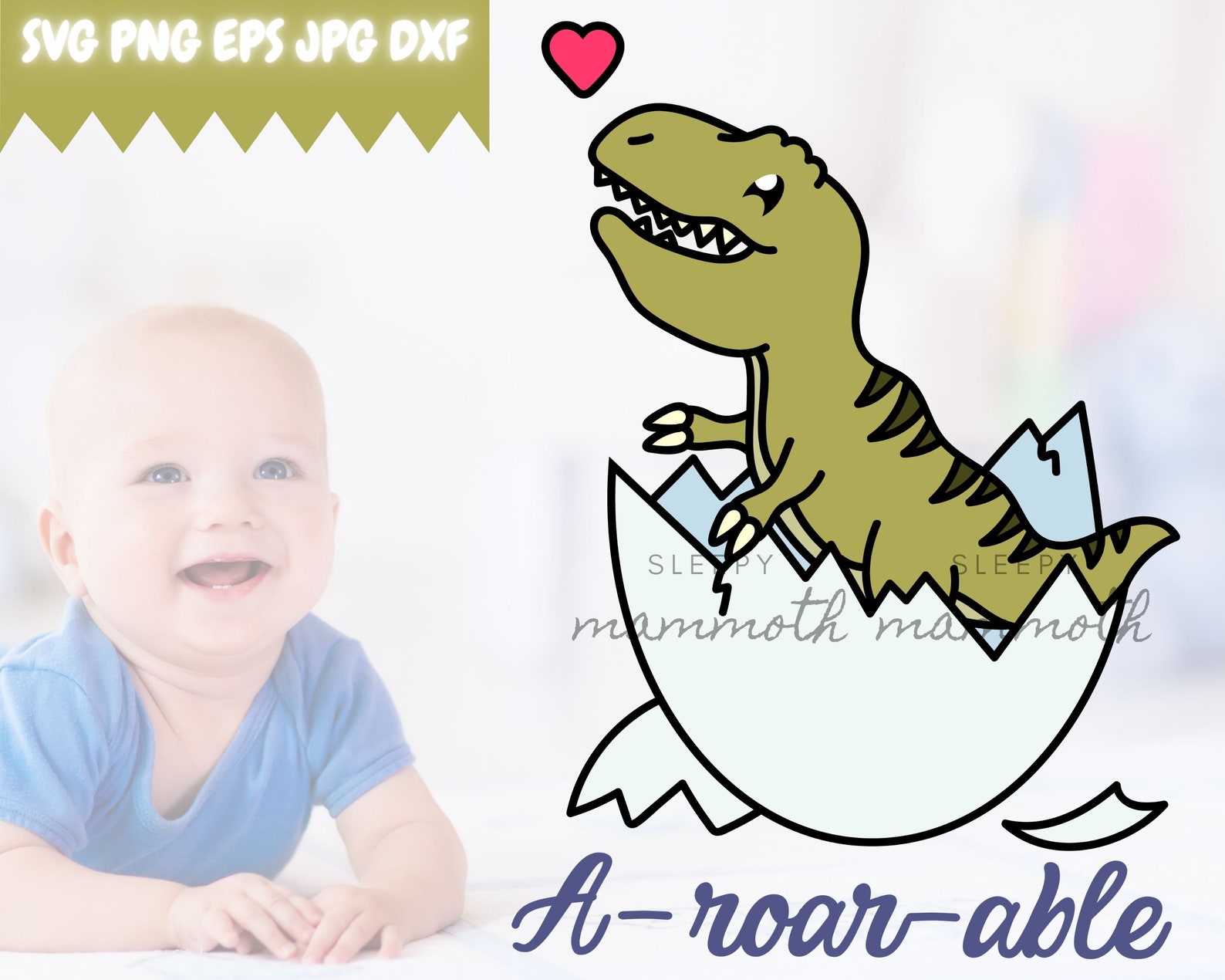 SVG T-rex Baby Dinosaur SVG A-roar-able SVG Cricut Onesie - Etsy