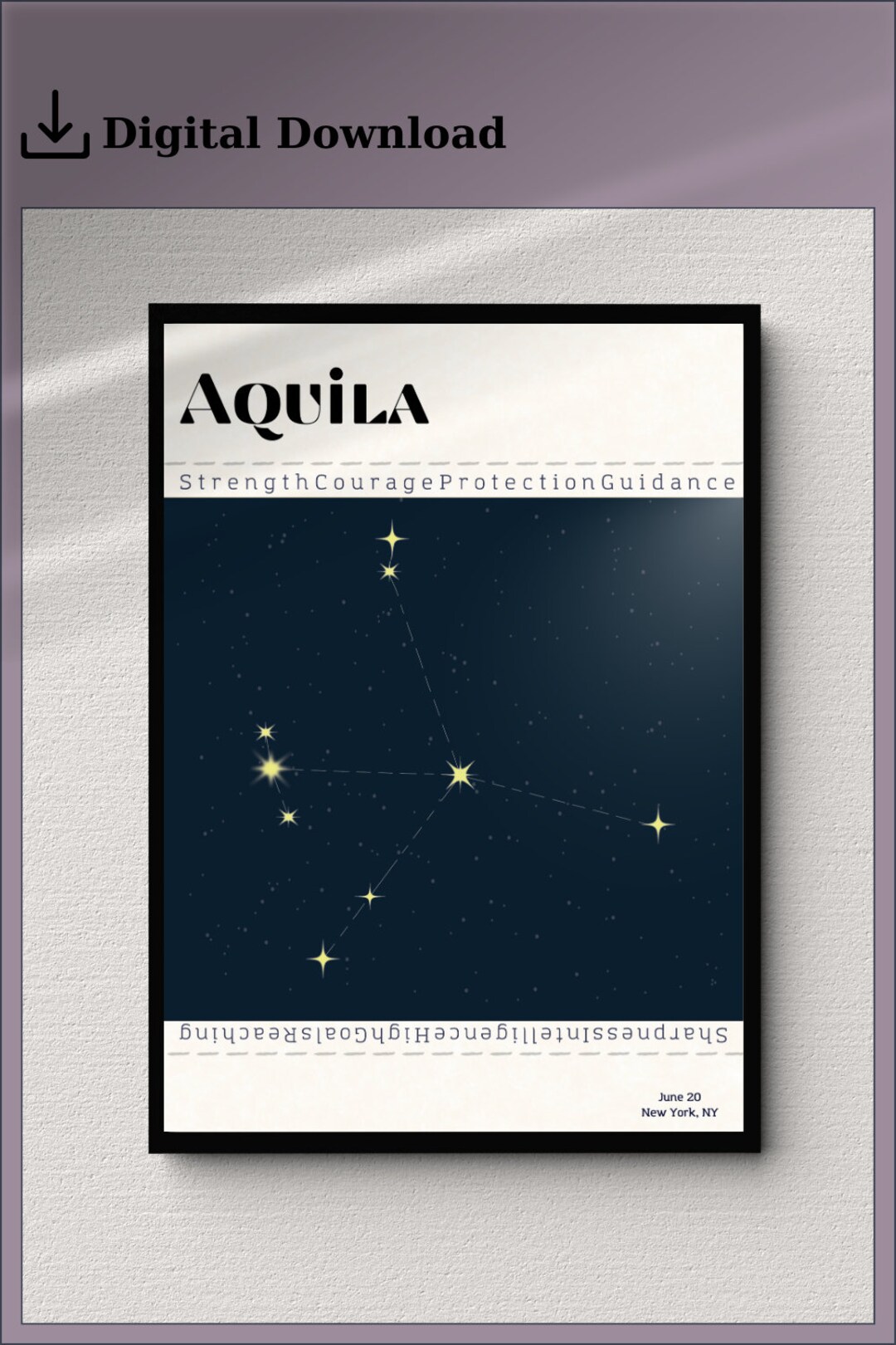 Aquila Star Constellation Art Print, Astrology Poster, Printable Art ...