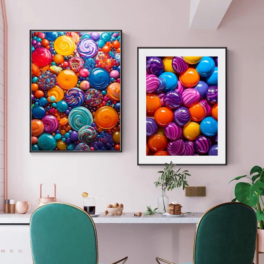 Colorful Resin Art Candy Pop Art Digital Download, Vibrant Resin Candy ...