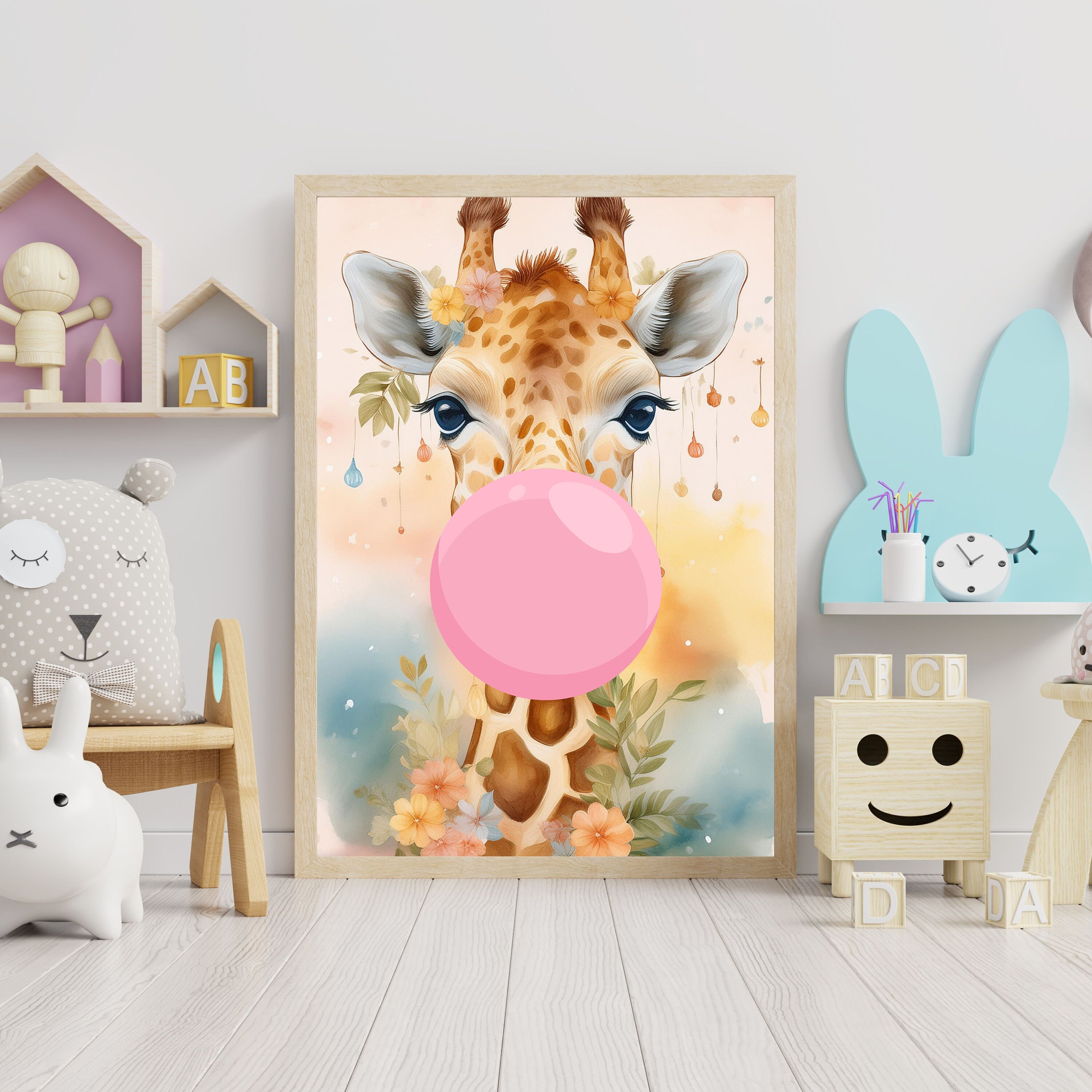 Bubble Gum Puffing Animals Printable Wall Art | Set of 3 | Nursery and ...