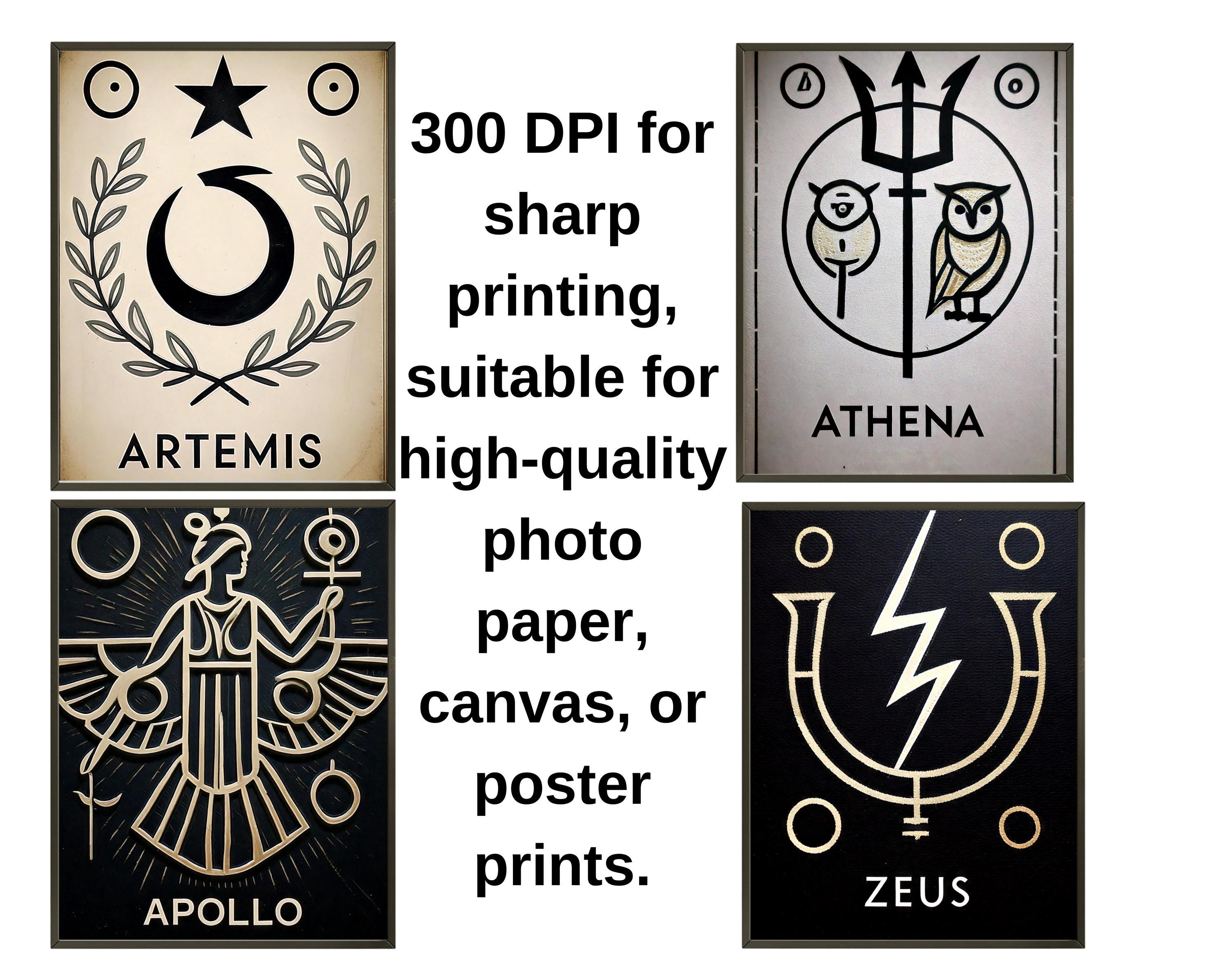 Minimalist Greek Mythology Poster Set – Zeus, Poseidon, Apollo & Aphrodite – Digital Download ...