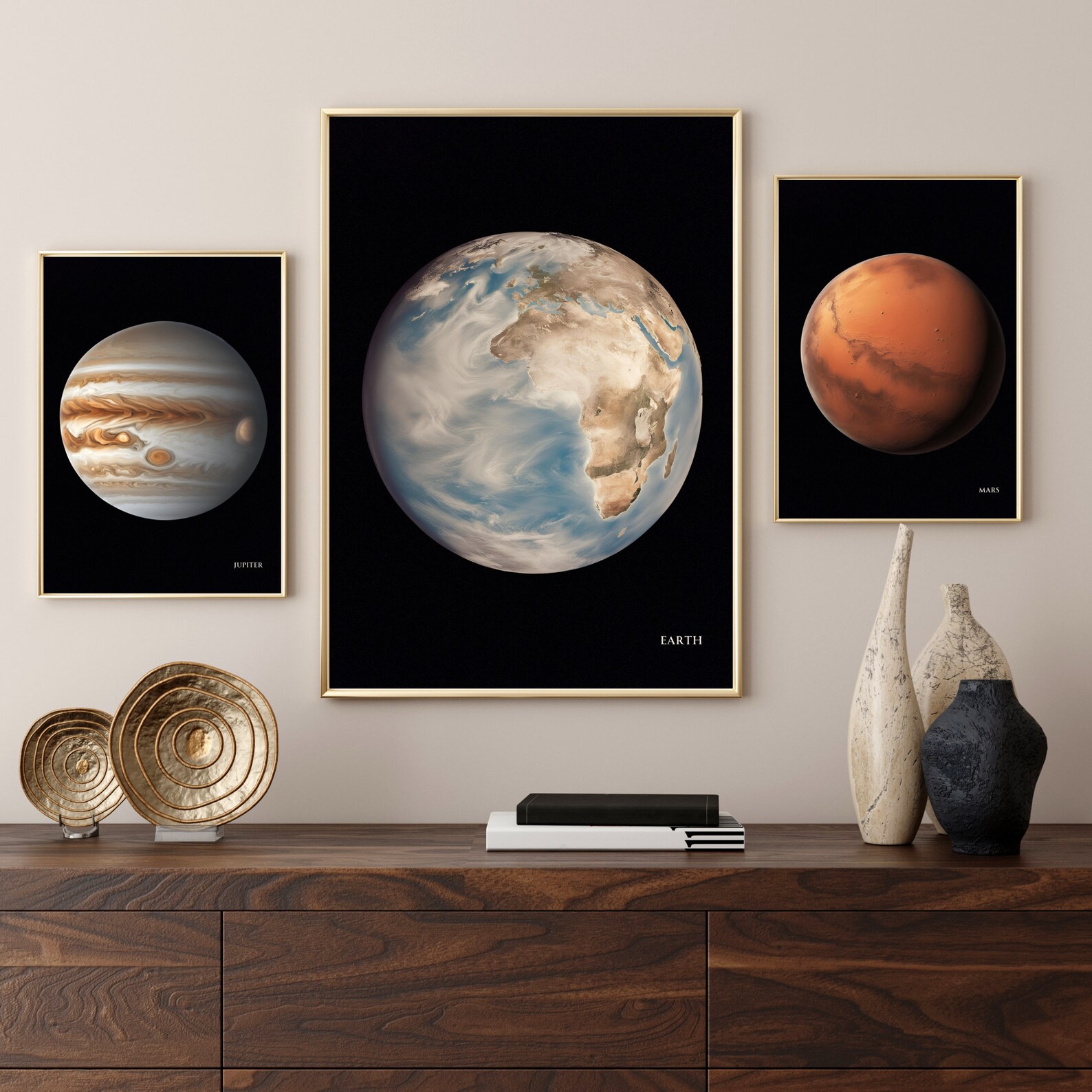 Planet Prints Set of 9 Planet, Livingroom Wall Art, Printable Space Art ...