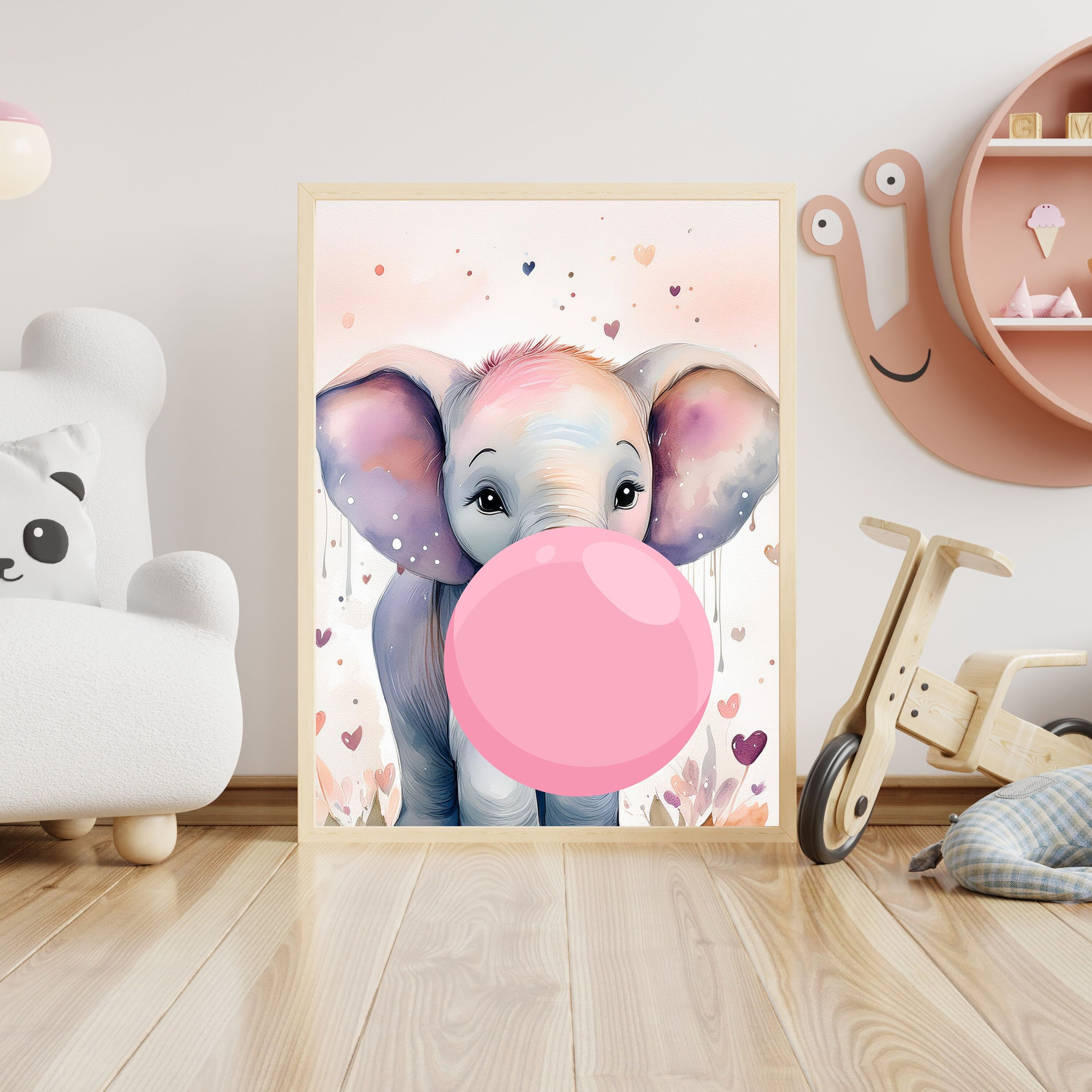 Bubble Gum Puffing Animals Printable Wall Art | Set of 3 | Nursery and ...