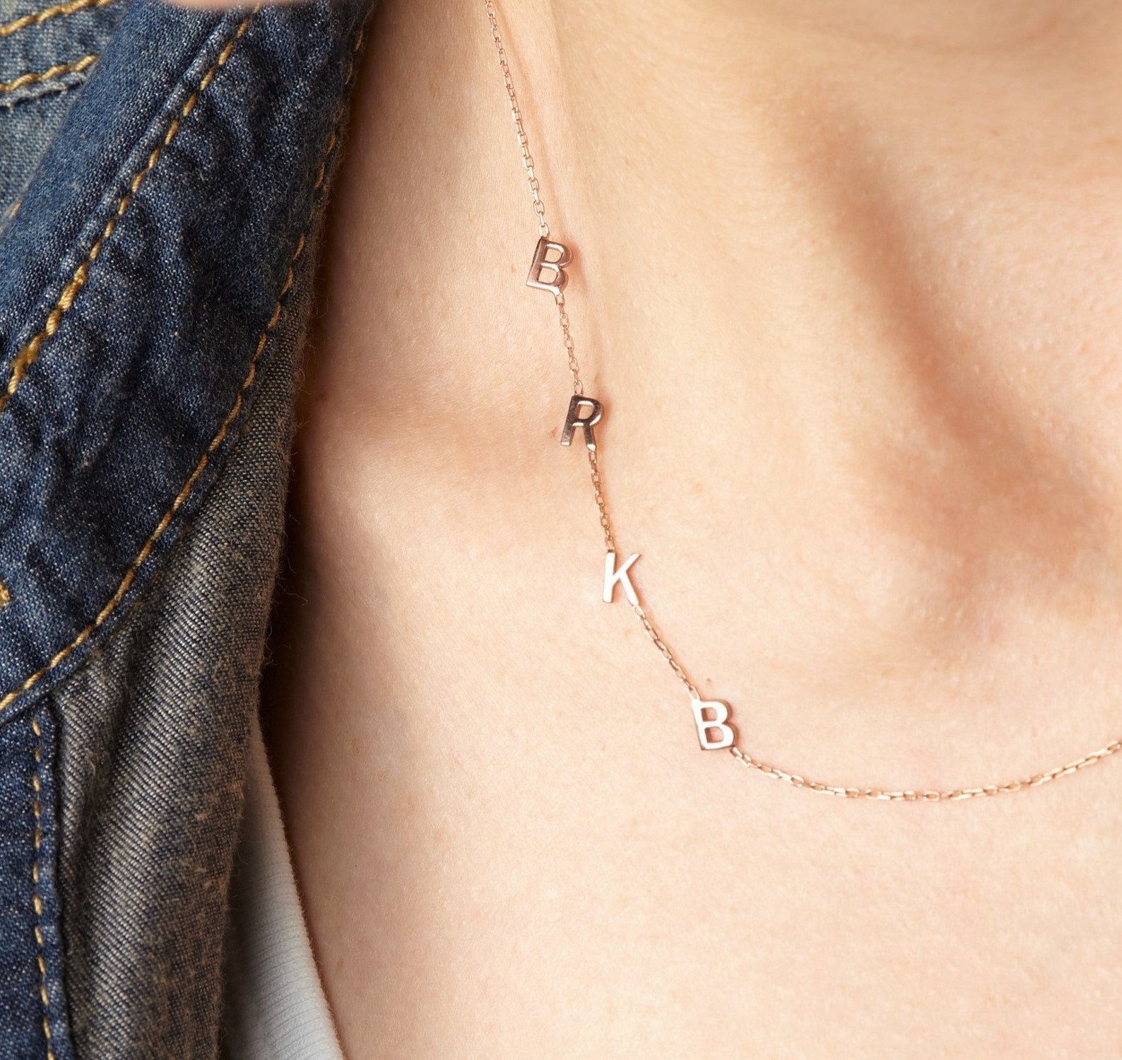 Personalized Sideways Letters 14K Gold Initials Fine - Etsy