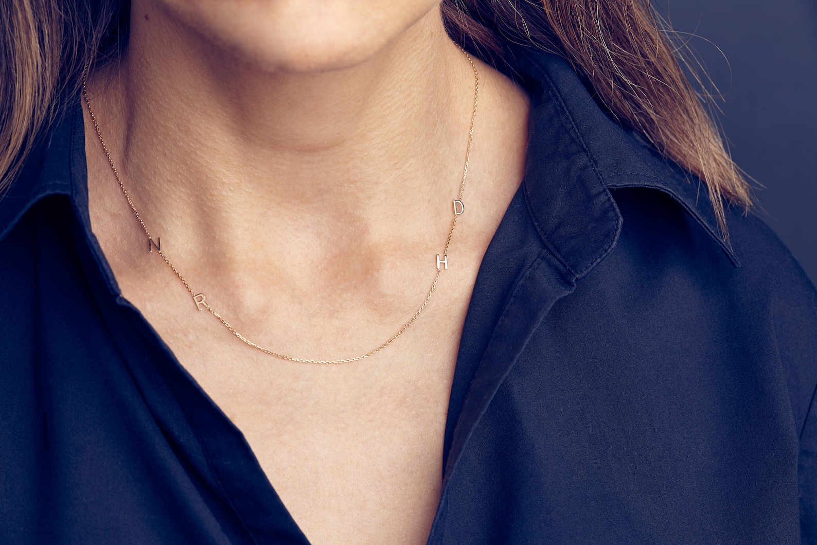 Personalized Sideways Letters 14K Gold Initials Fine - Etsy