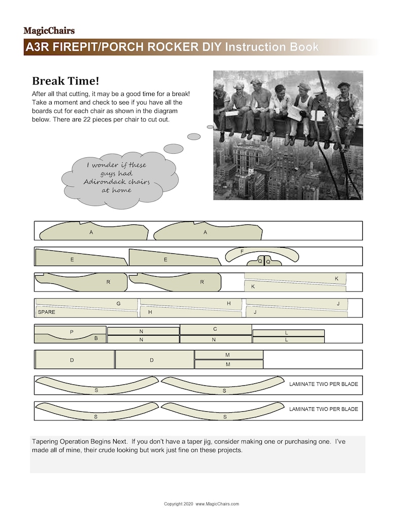 PDF Adirondack Rocking Chair Downloadable DIY Instructions and - Etsy