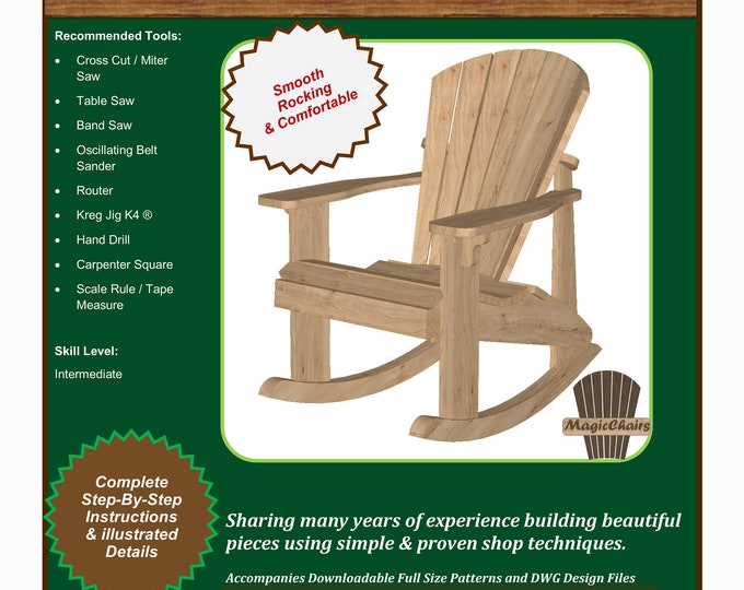 Adirondack Rocking Chair Kit - Etsy