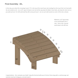 PDF A3 Series Adirondack Foot Stool - Downloadable DIY Instructions and ...