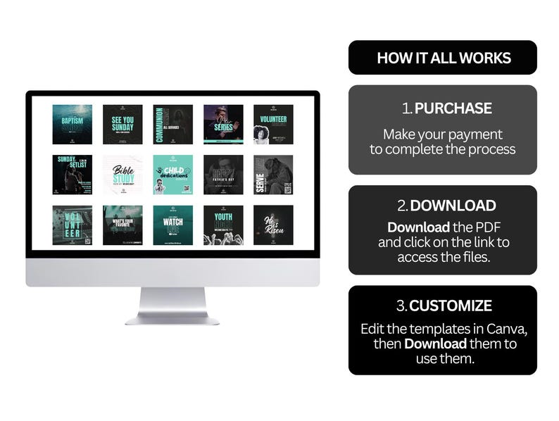 Modern Church Social Media Templates | Editable Canva Ministry Graphics ...