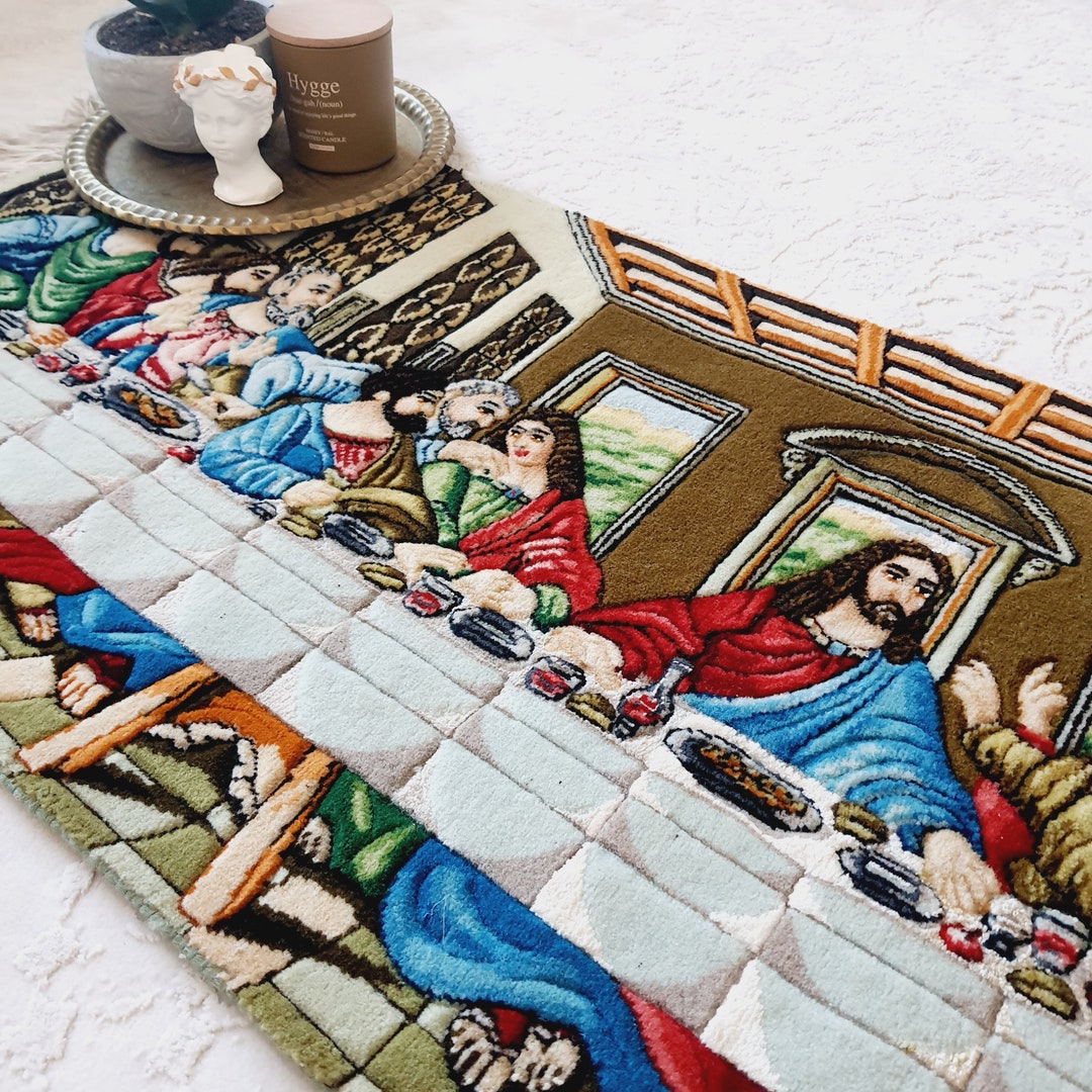 Handmade Rug the Last Supper Pattern , Wall Decor Rug , Unique Article ...