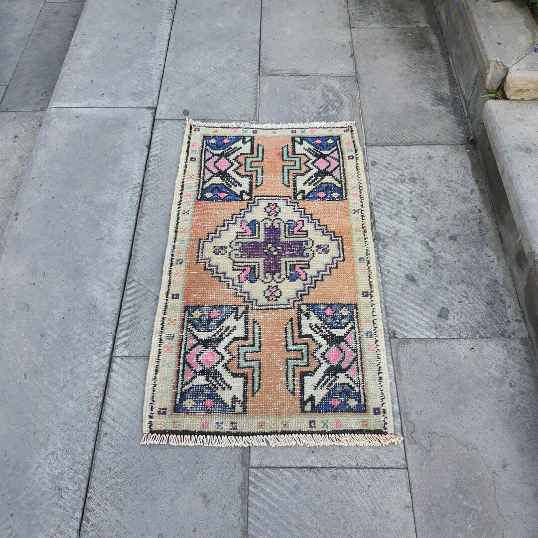 Vintage Rug Small Carpet Old Rug Oushak Small Rugs Area Rug Vintage ...