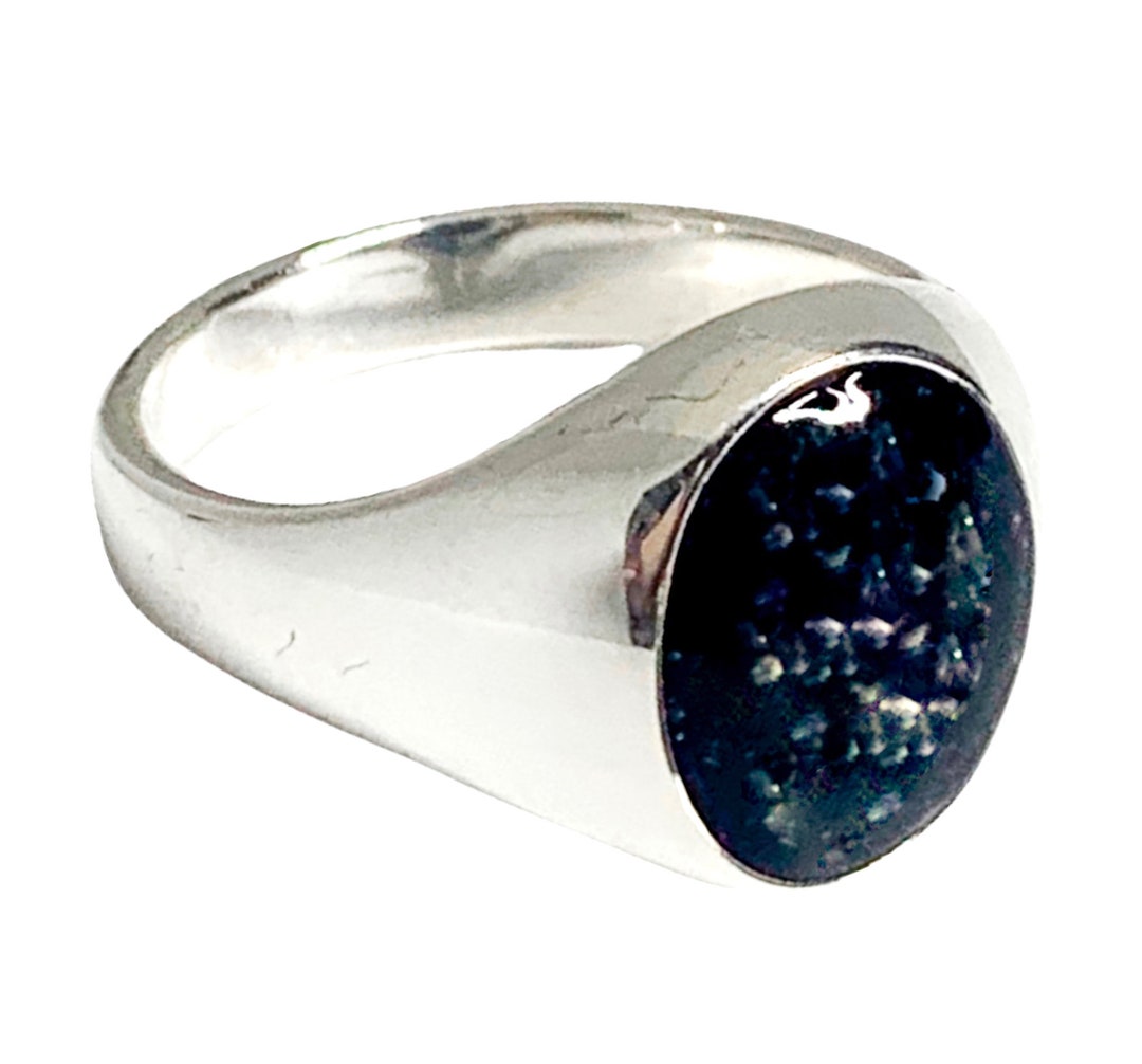 Cremation Memorial Keepsake Ashes Mens Seal Sized Ashes Ring 14x10mm ...