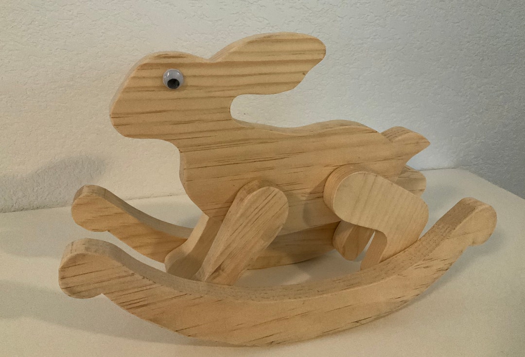 Wood Rocking Bunny Toy - Etsy