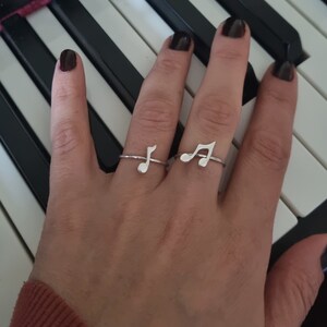 Silver Music Ring, Piano Ring, Musical Note Silver Ring, Minimalist ...