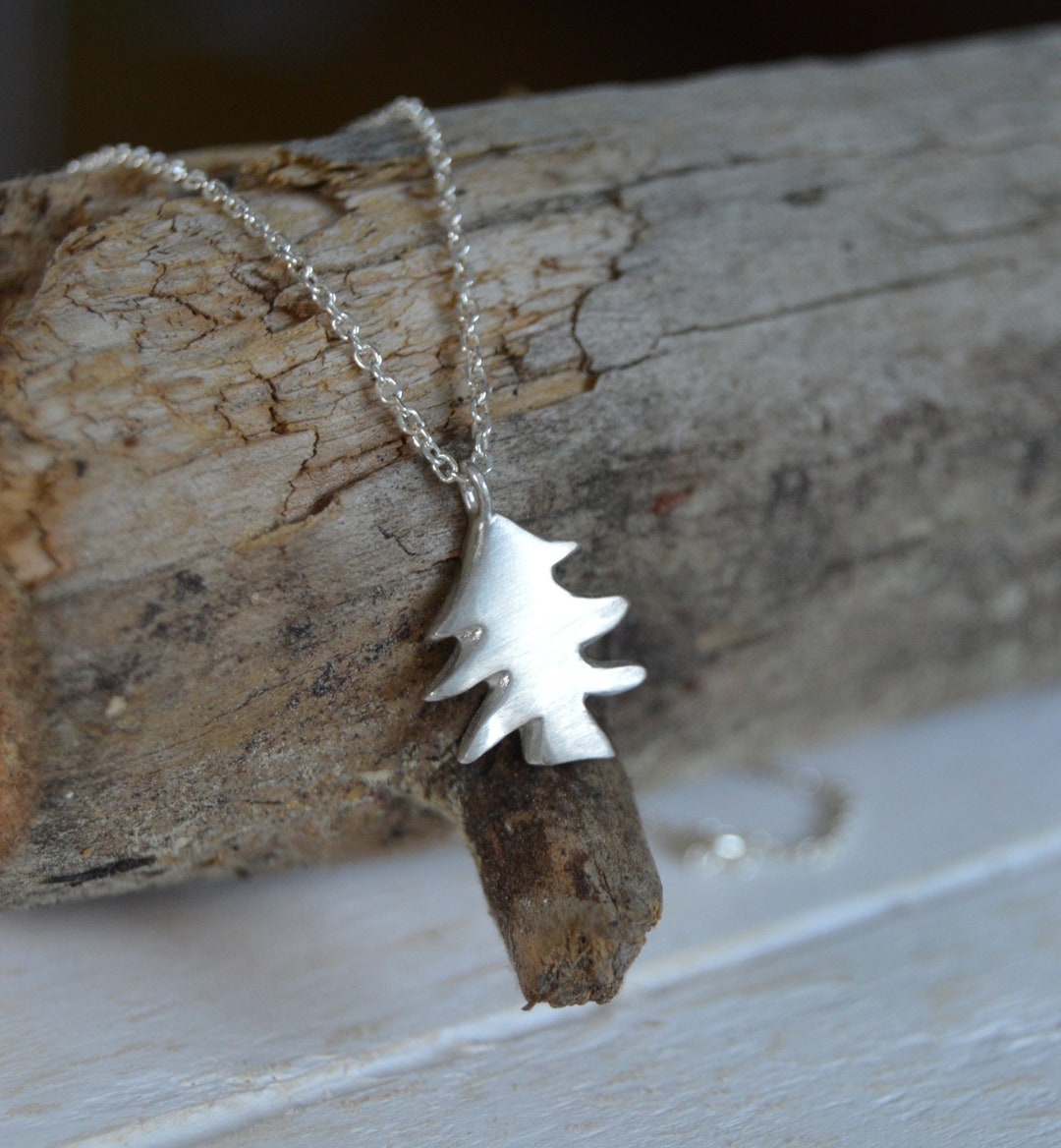 Pine Tree Silver Necklace, Ideal for Christmas Gift. Nature Inspired ...