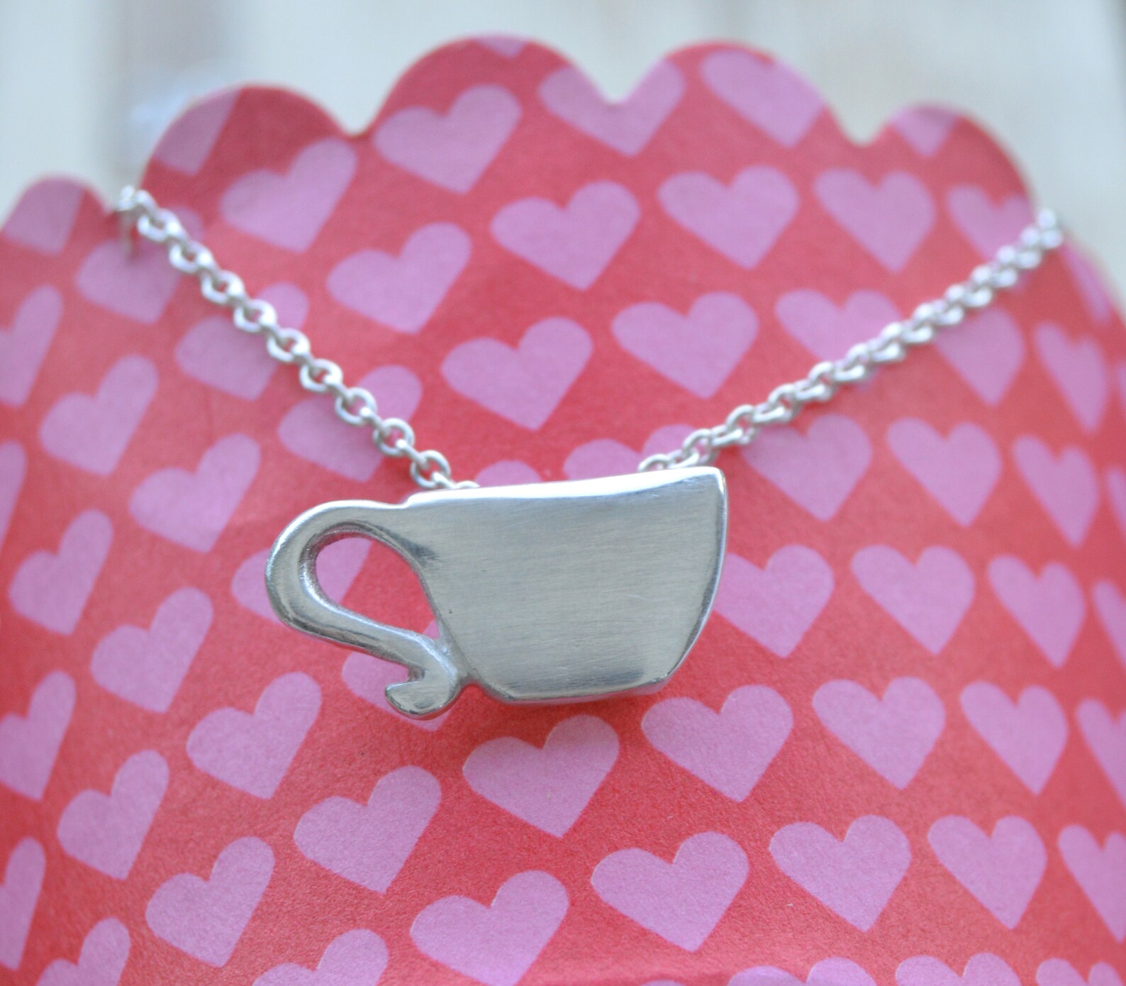 Teacup Necklace, Sterling Silver Teacup Pendant Ideal Gift for Tea ...