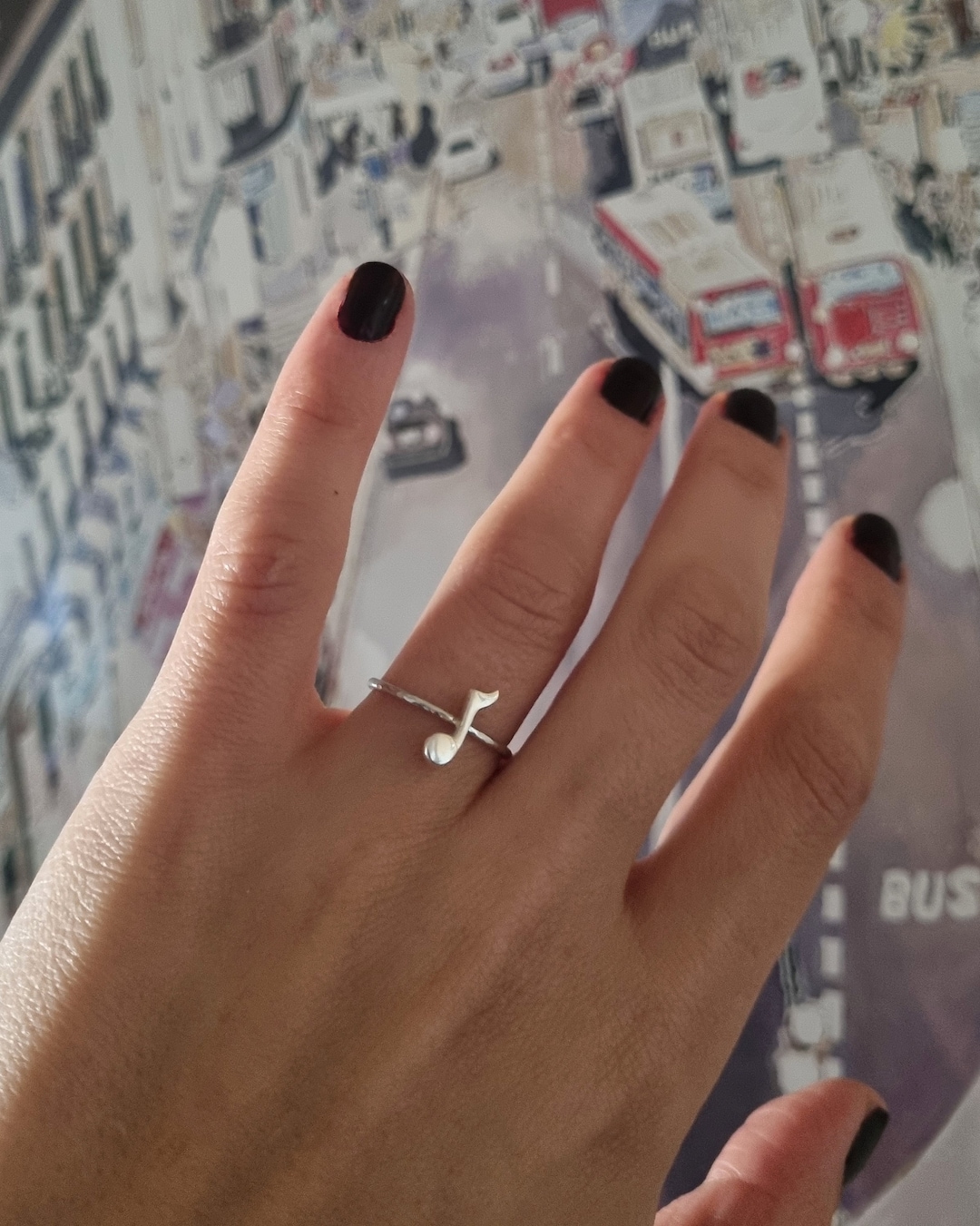Silver Music Ring, Piano Ring, Musical Note Silver Ring, Minimalist ...
