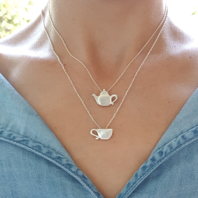 Teacup Necklace, Sterling Silver Teacup Pendant Ideal Gift for Tea ...