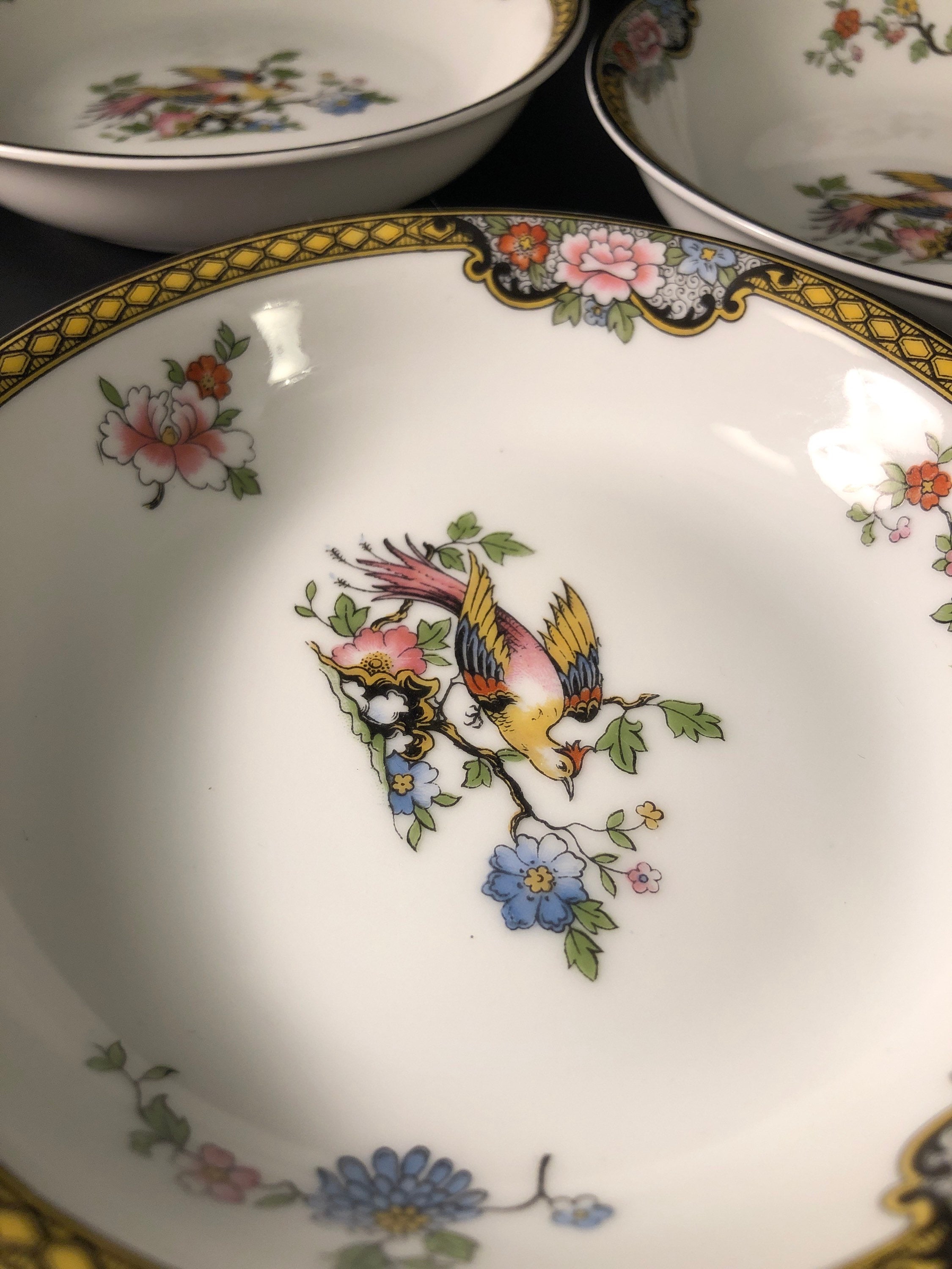 Noritake China Pheasant Pattern Set of 6 Bowls Antique Circa 1920's Art ...