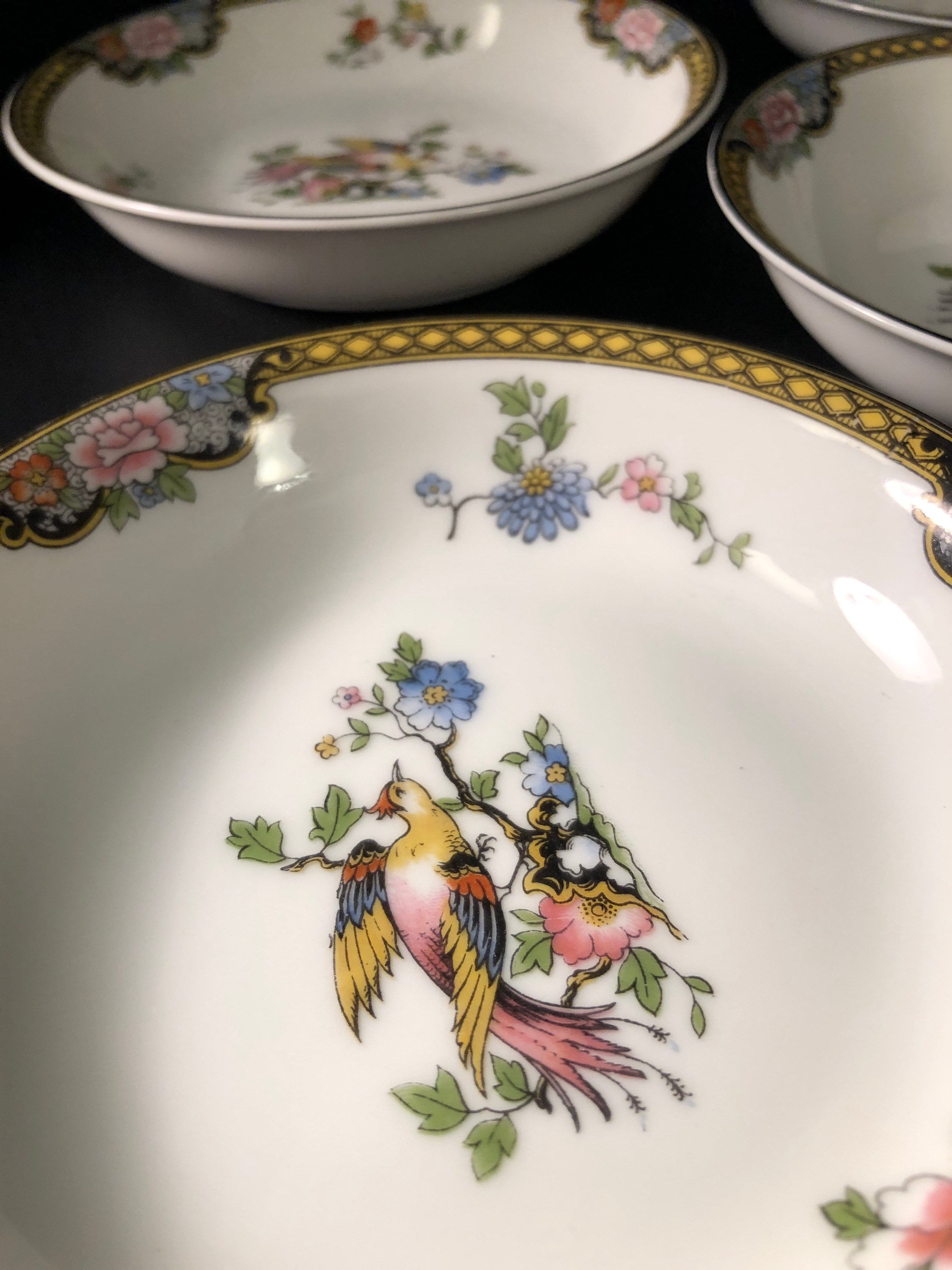 Noritake China Pheasant Pattern Set of 6 Bowls Antique Circa 1920's Art ...