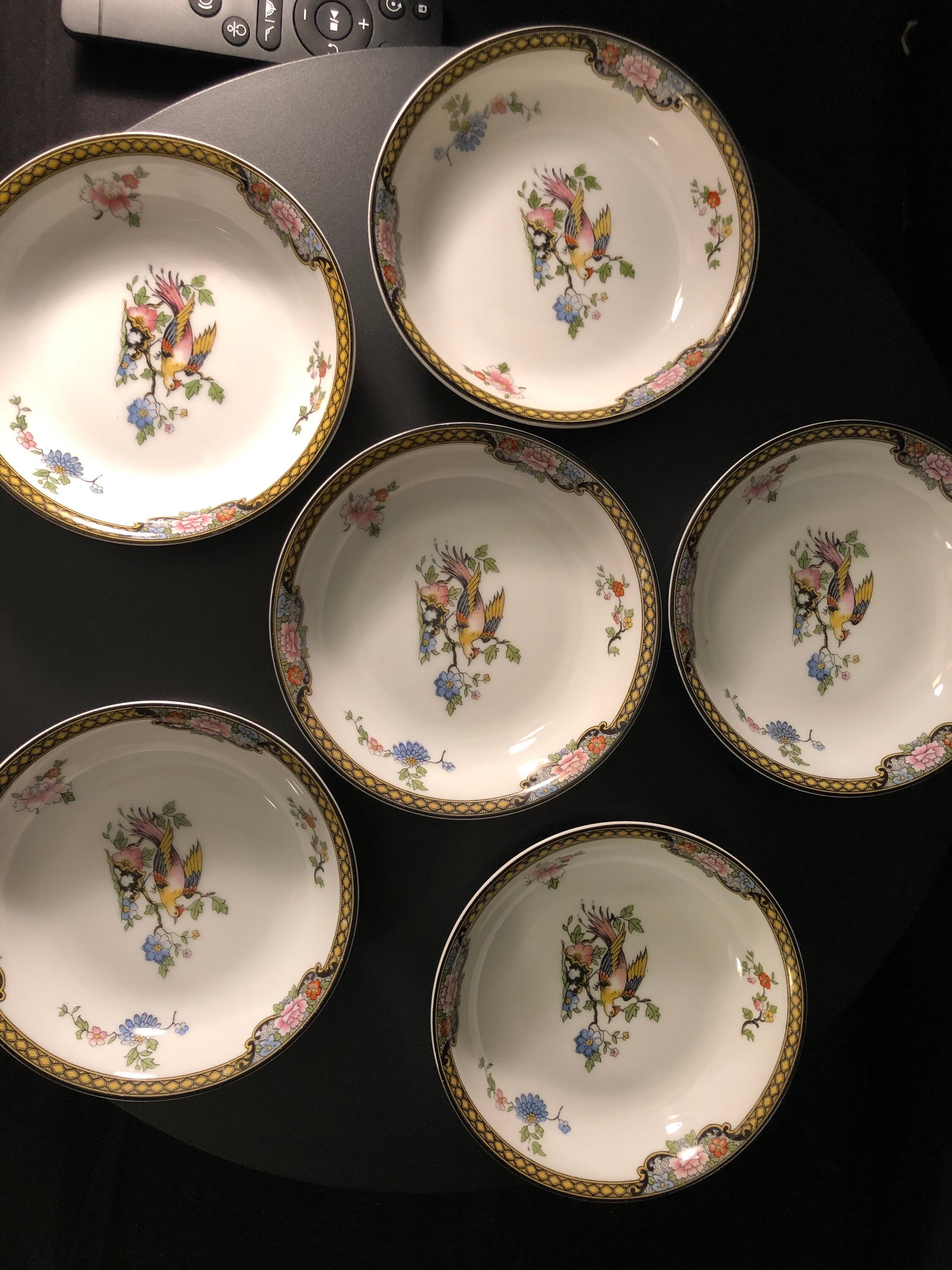 Noritake China Pheasant Pattern Set of 6 Bowls Antique Circa 1920's Art ...