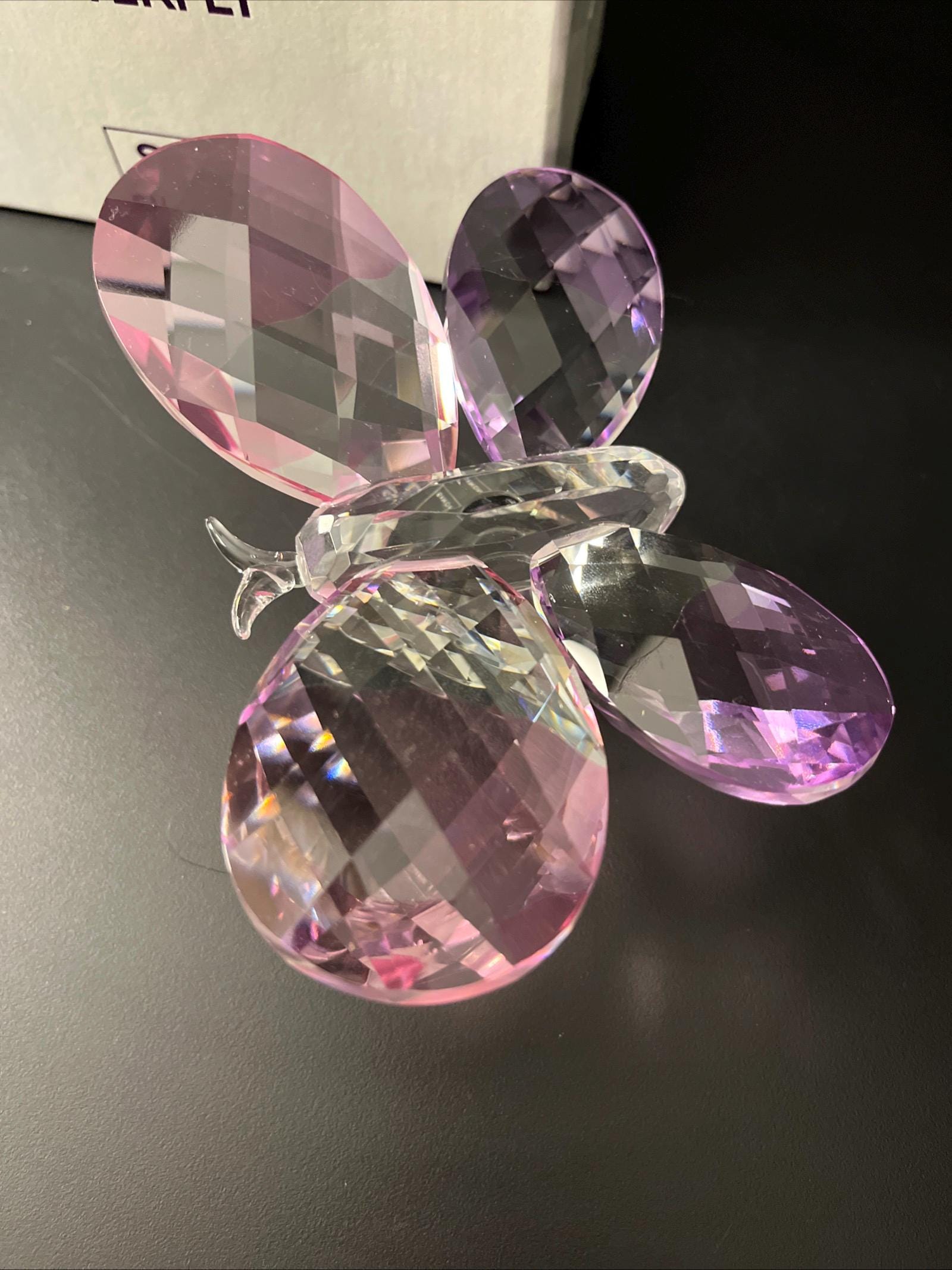 Simon Designs Butterfly Crystal Paper Weight Pink/violet Jumbo New in ...