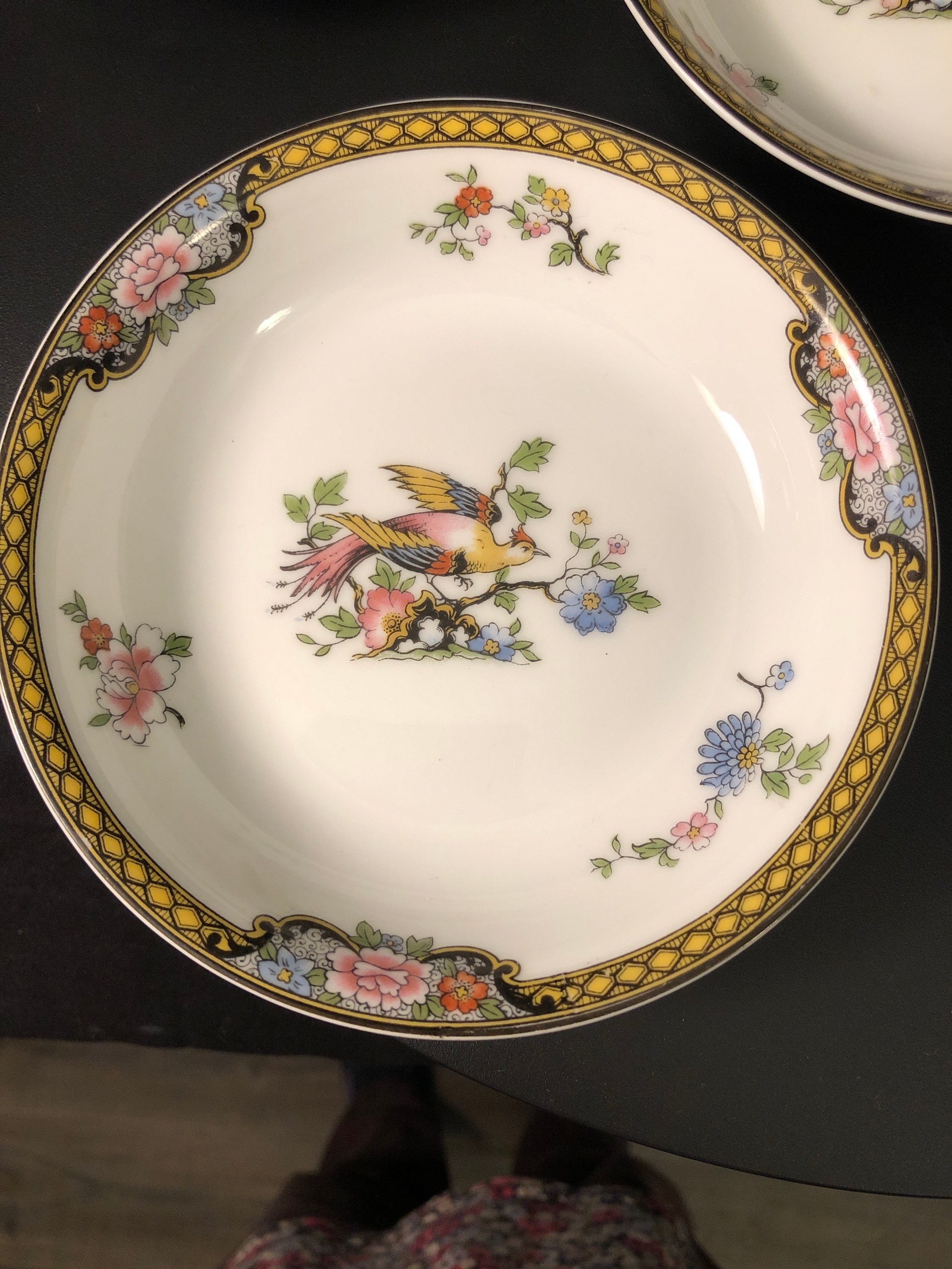 Noritake China Pheasant Pattern Set of 6 Bowls Antique Circa 1920's Art ...