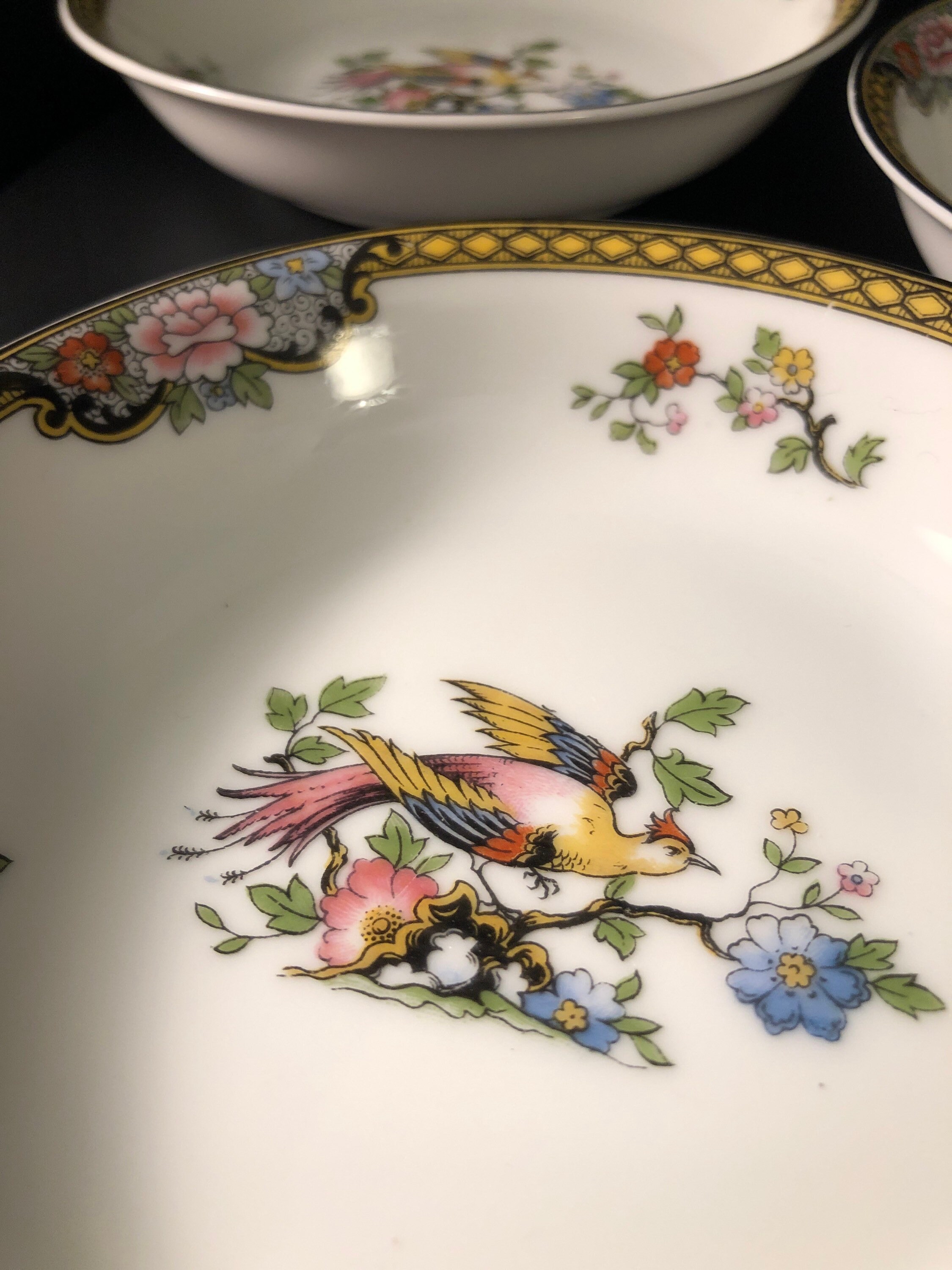 Noritake China Pheasant Pattern Set of 6 Bowls Antique Circa 1920's Art ...