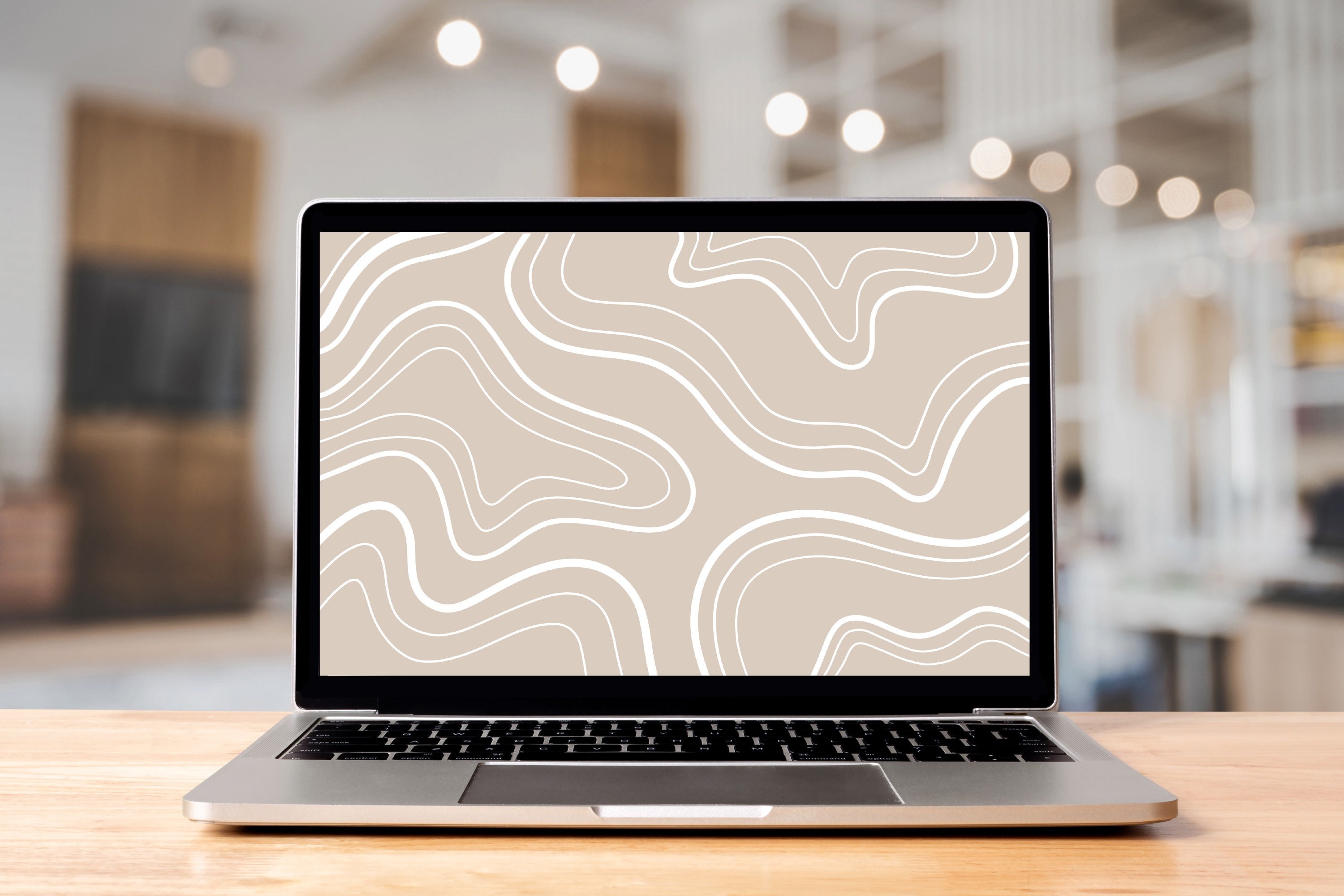 Neutral Swirls Minimal Digital Download Desktop & Laptop Wallpaper ...