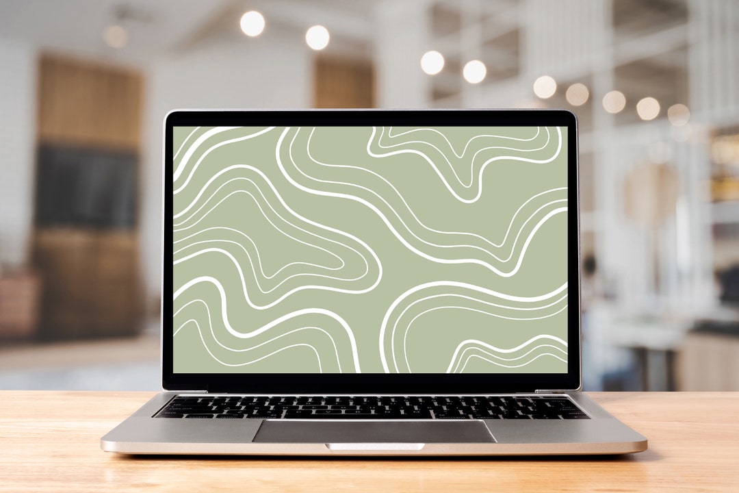 Sage Green Swirls Digital Download Laptop Wallpaper/screensaver - Etsy