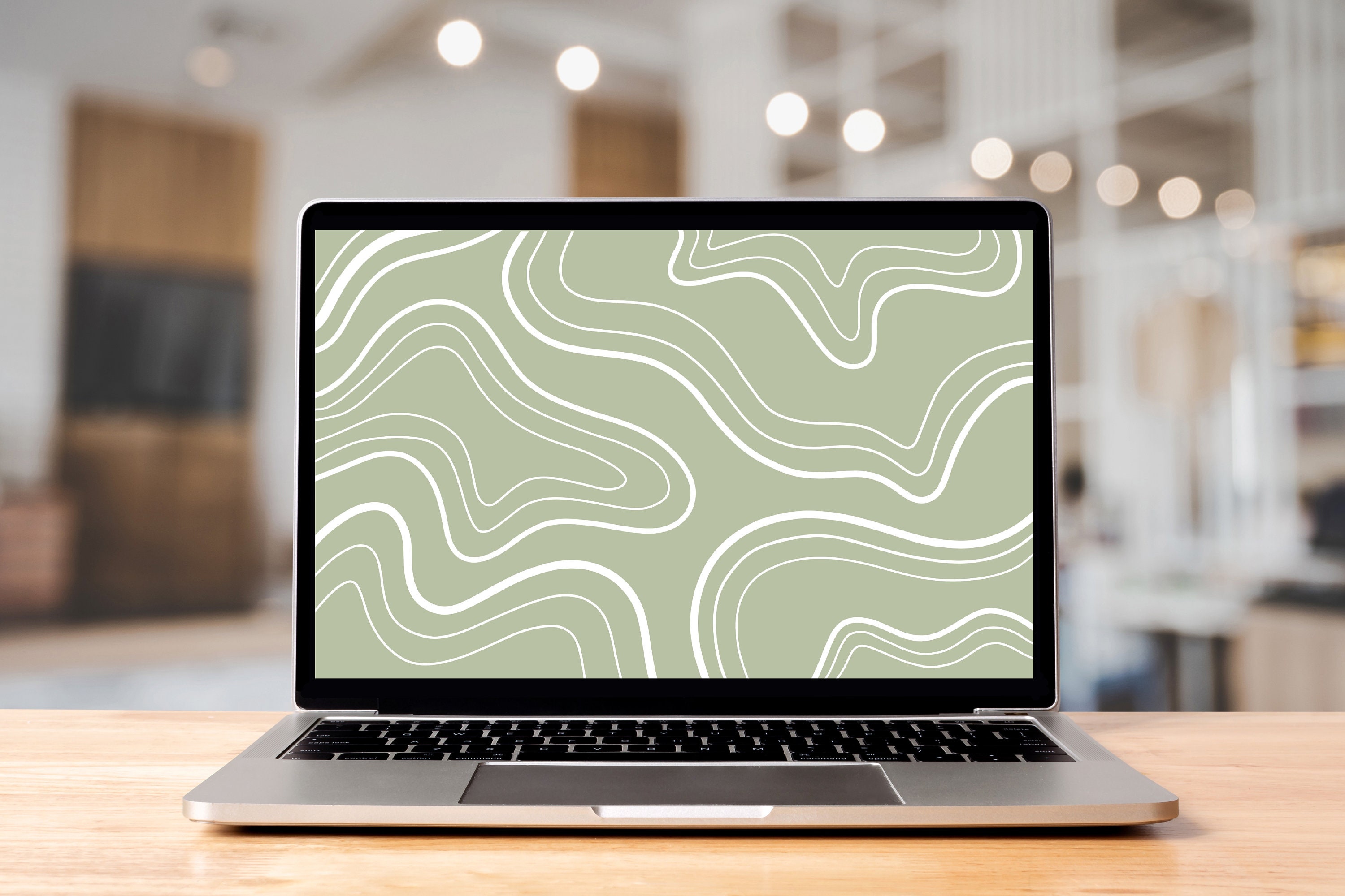 Sage Green Swirls Digital Download Laptop Wallpaper/screensaver - Etsy